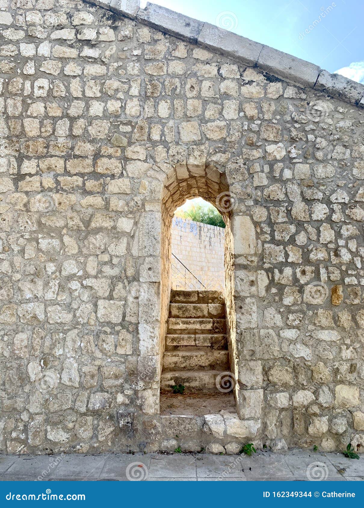 Stone wall stock photo. Image of open, stone, wall, though - 162349344