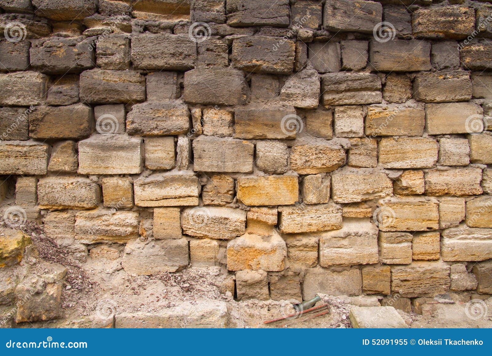Stone wall limestone stock image. Image of dirty, brown - 52091955
