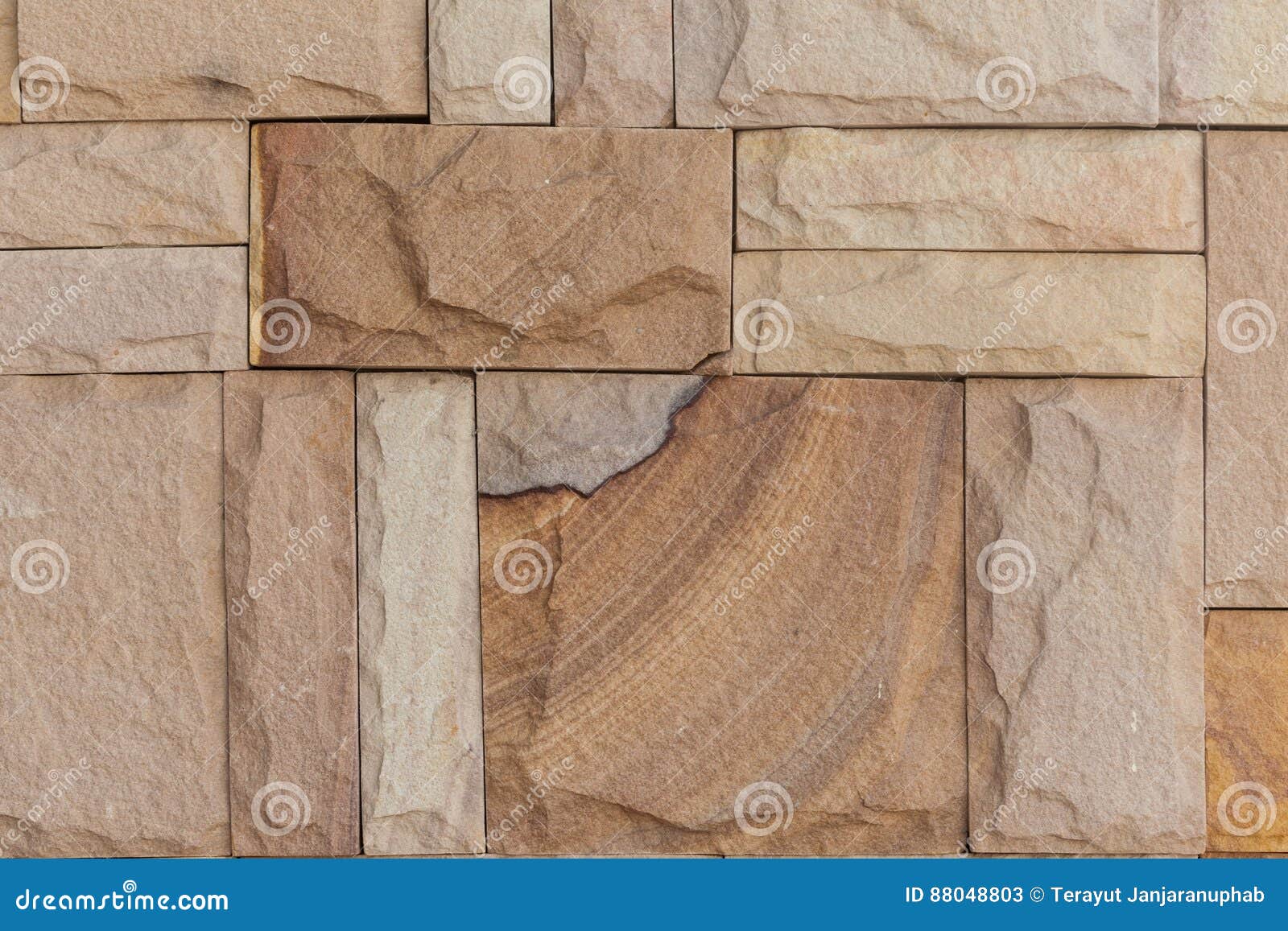Stone Wall Made with Blocks Stock Image - Image of wallpaper, brown ...
