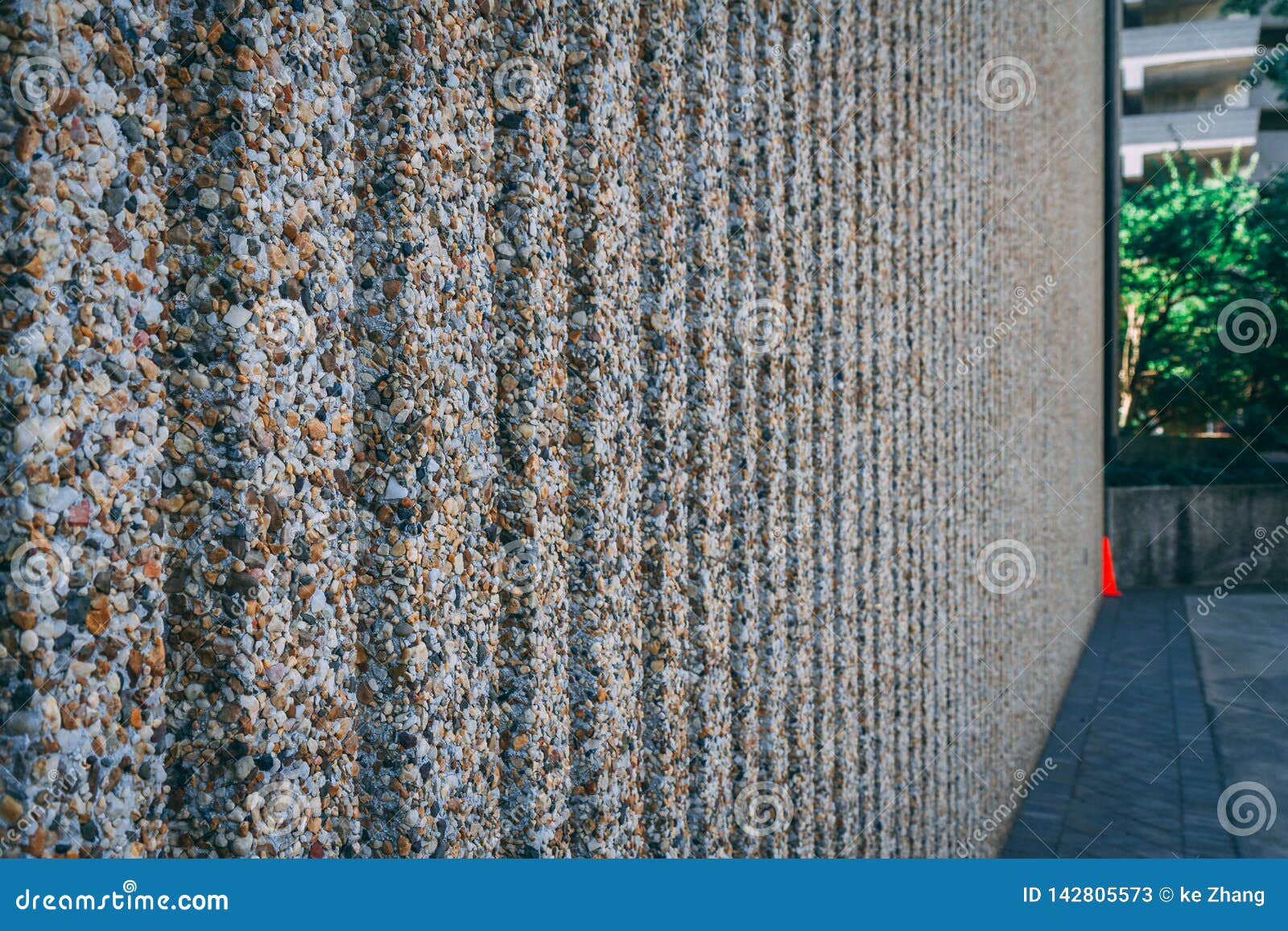 Stone Wall Made of Fine Pebbles Stock Image - Image of gravel ...