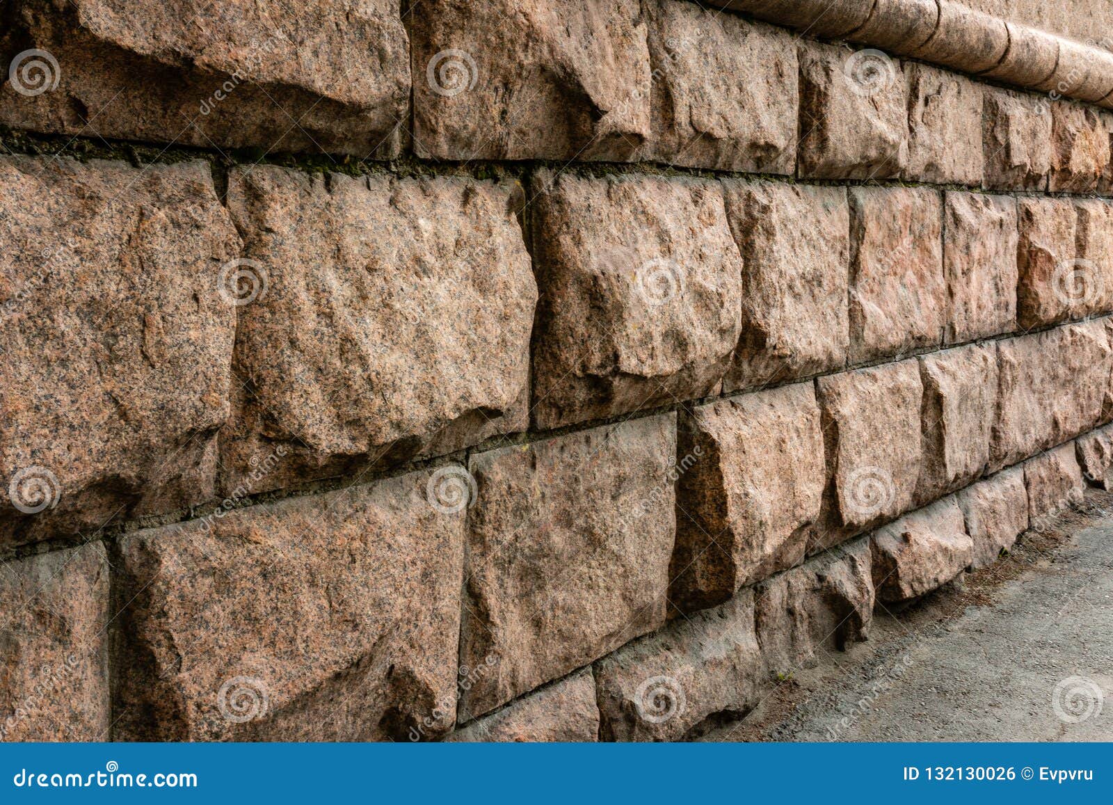 Stone Wall Made of Large Granite Blocks Stock Photo - Image of nature ...