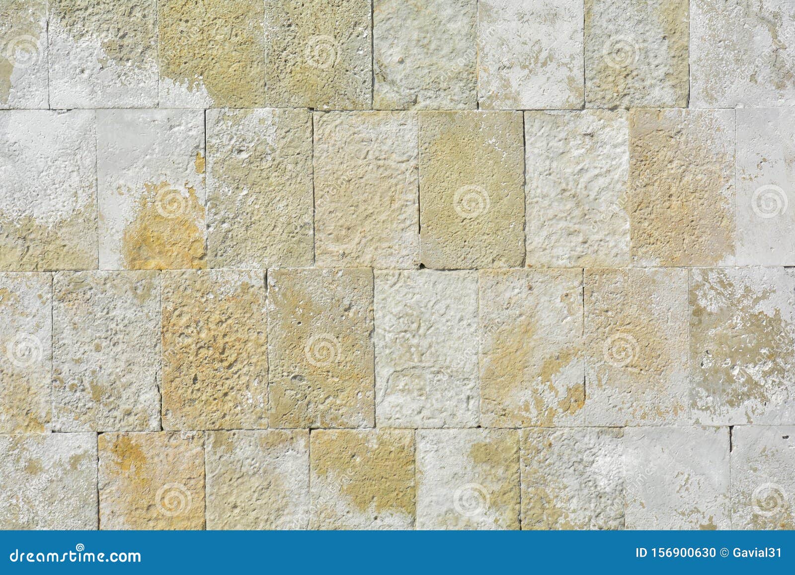 Stone Wall Made of Yellow Rectangular Blocks Background Stock Photo ...