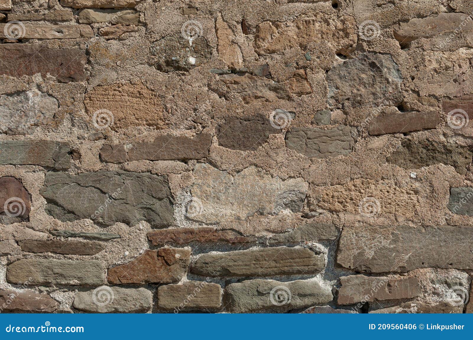 Stony Wall of Medieval Castle Close Up, Authentic Stonework for Texture ...
