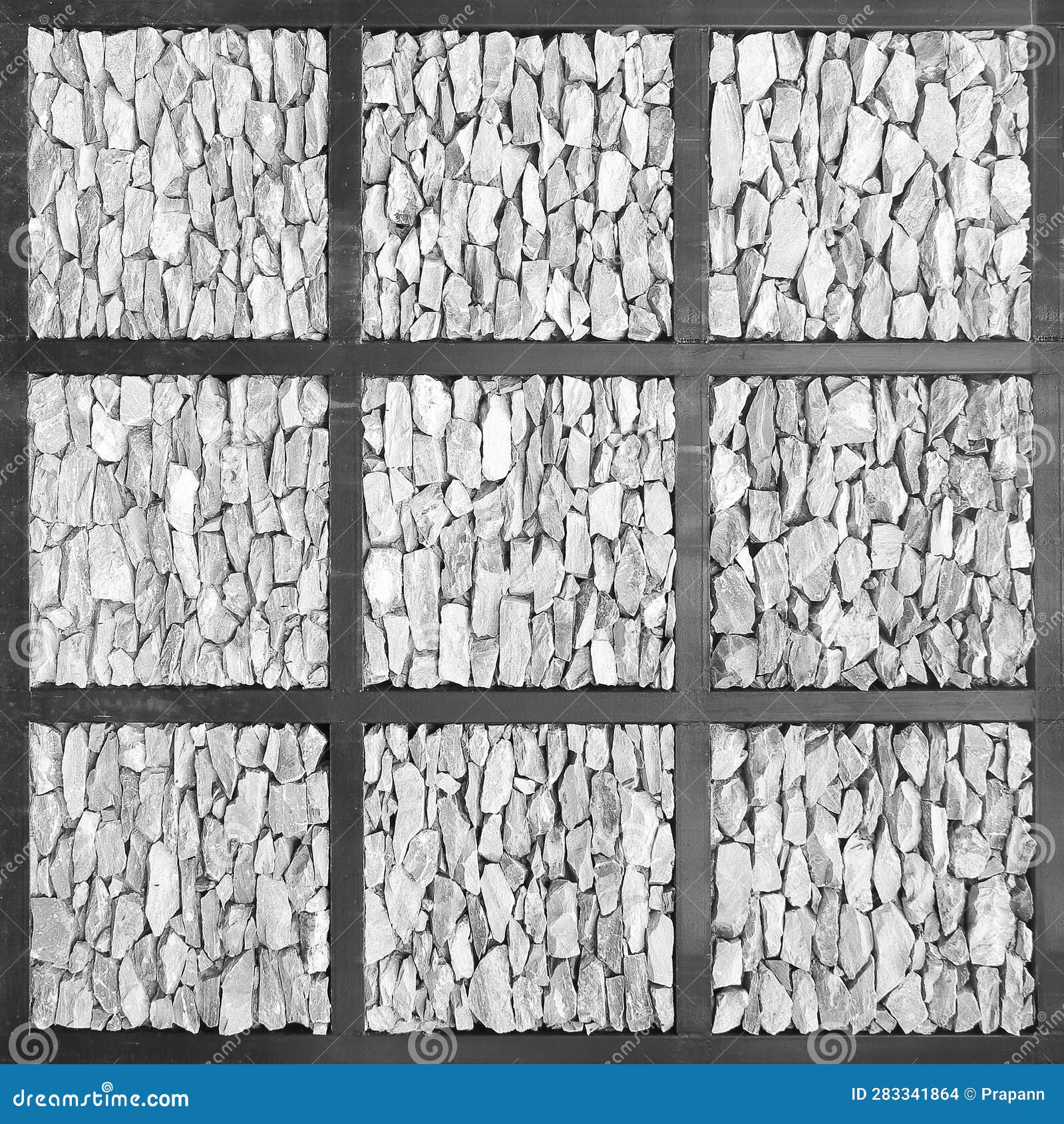 Stone Wall in the Metal Frame Background Stock Photo - Image of design ...