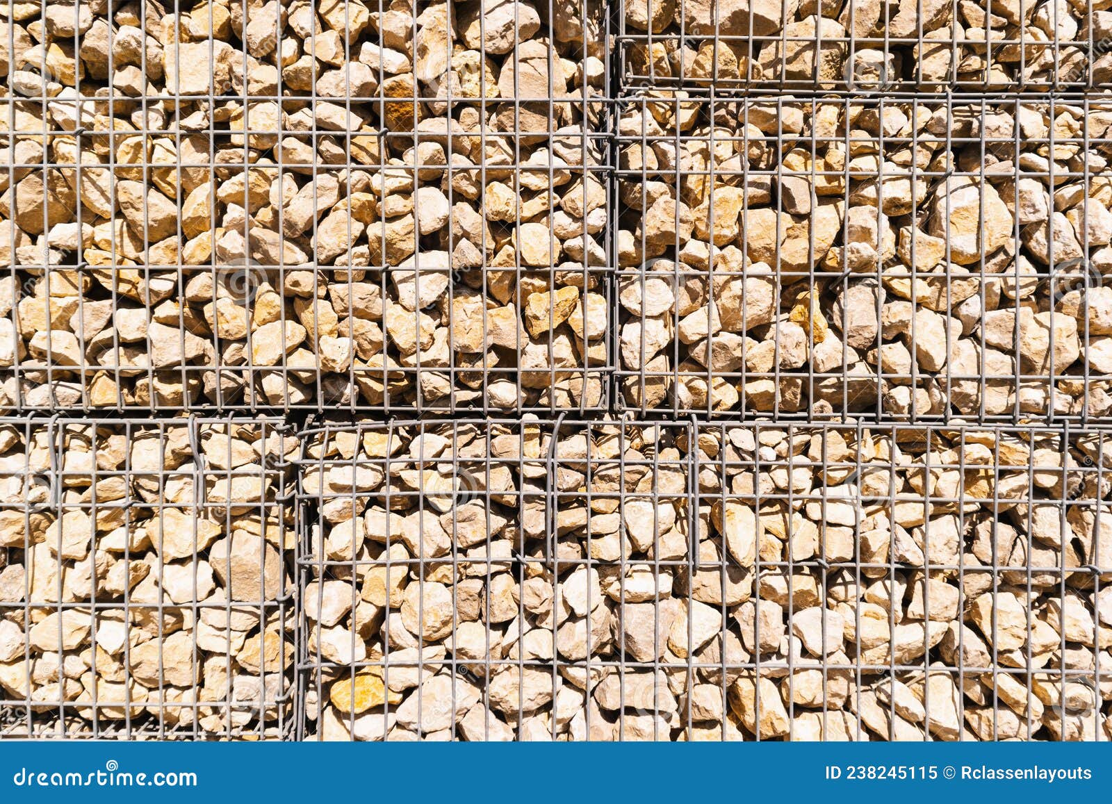 Stone wall in metallic net stock image. Image of netting - 238245115