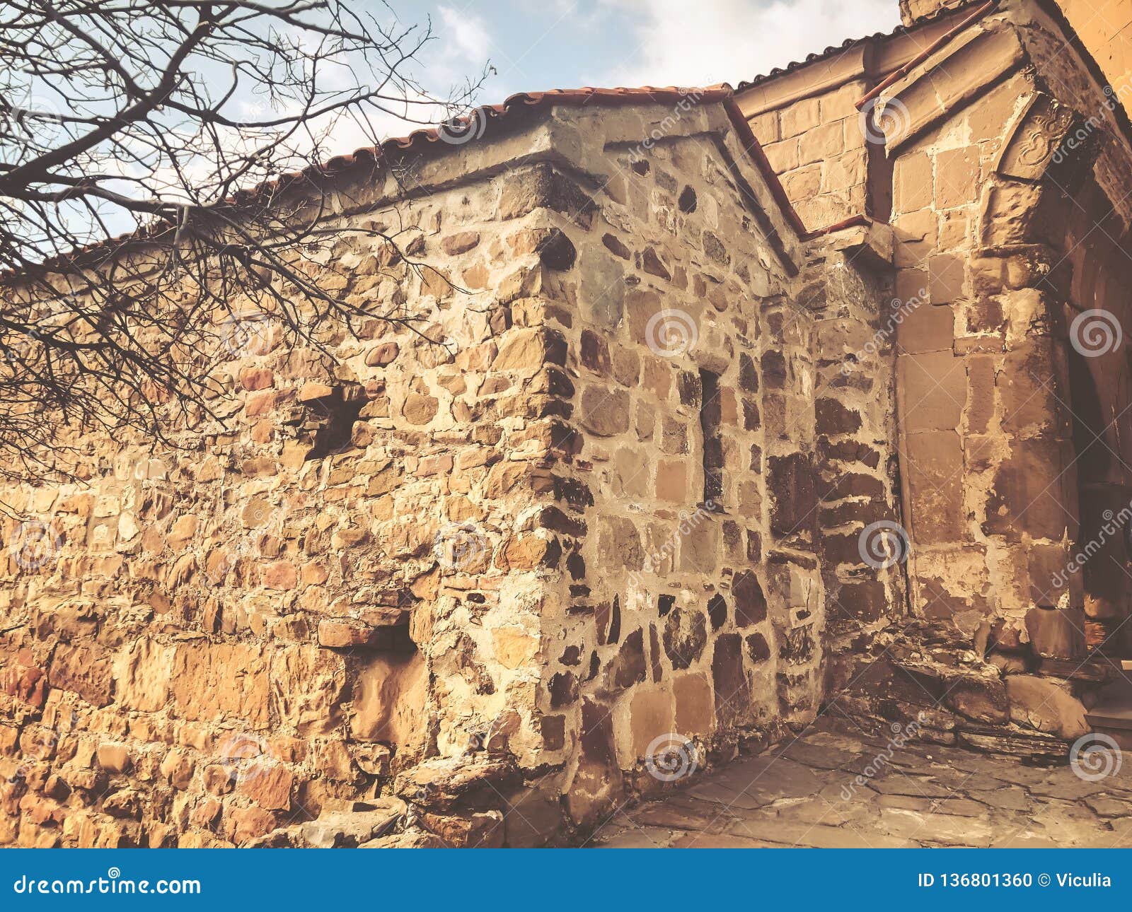 The Stone Wall of the Monastery, the Steps of the Lead To the Ancient ...