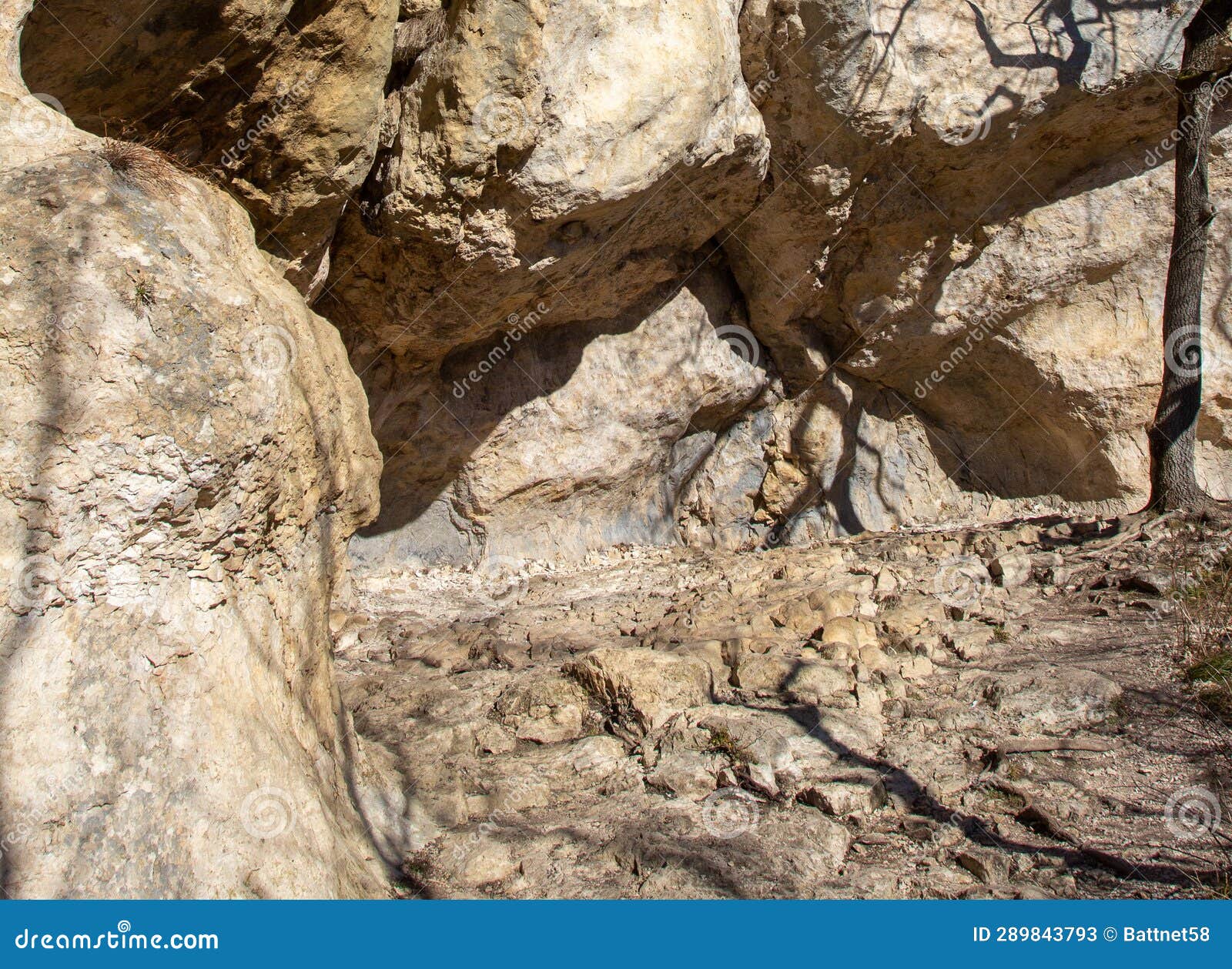 A Stone Wall in a Mountain Cave, a Structure of Geological Origin ...
