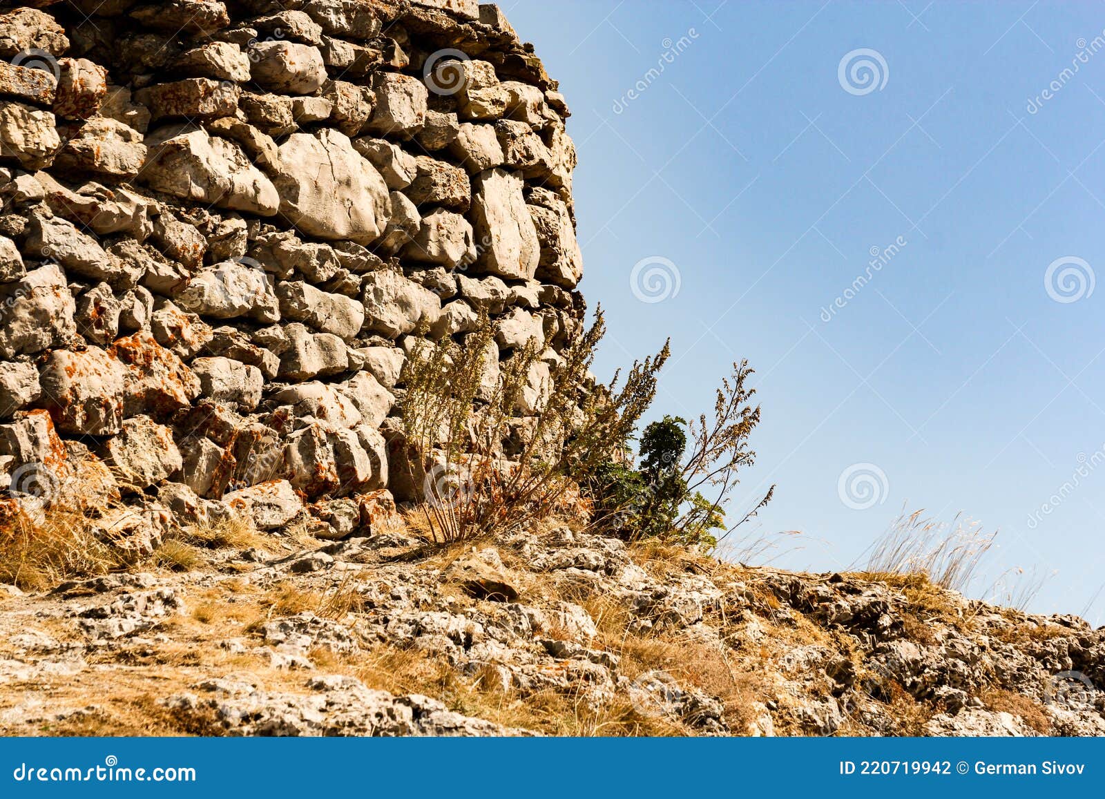 Stone Wall of the Observation Deck Stock Photo - Image of horizon ...