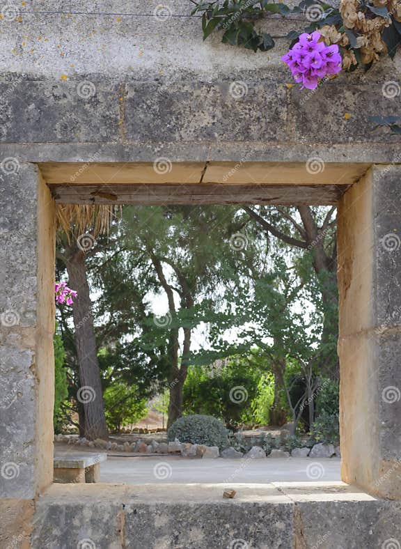 Stone Wall Opening stock photo. Image of decorative, tranquil - 38415090
