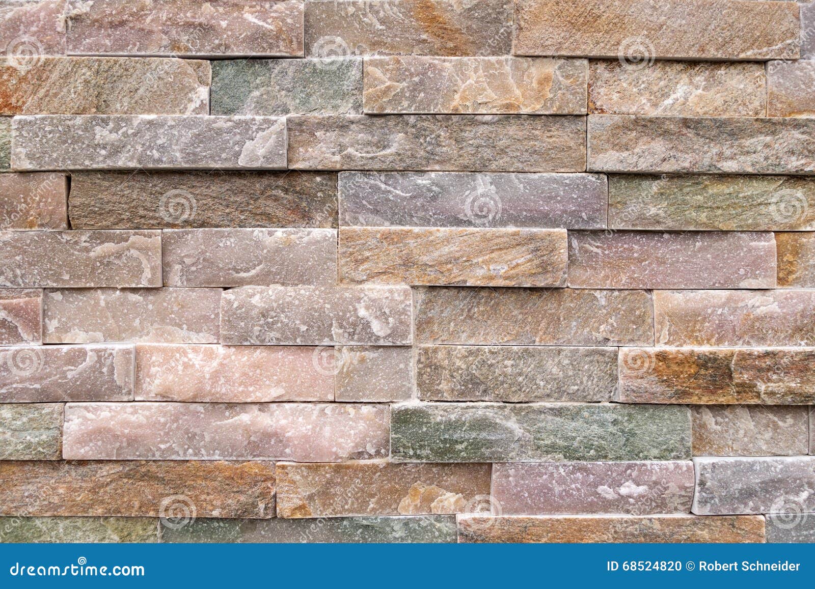 Stone Wall of Pastel-colored Facing Stones Stock Photo - Image of ...