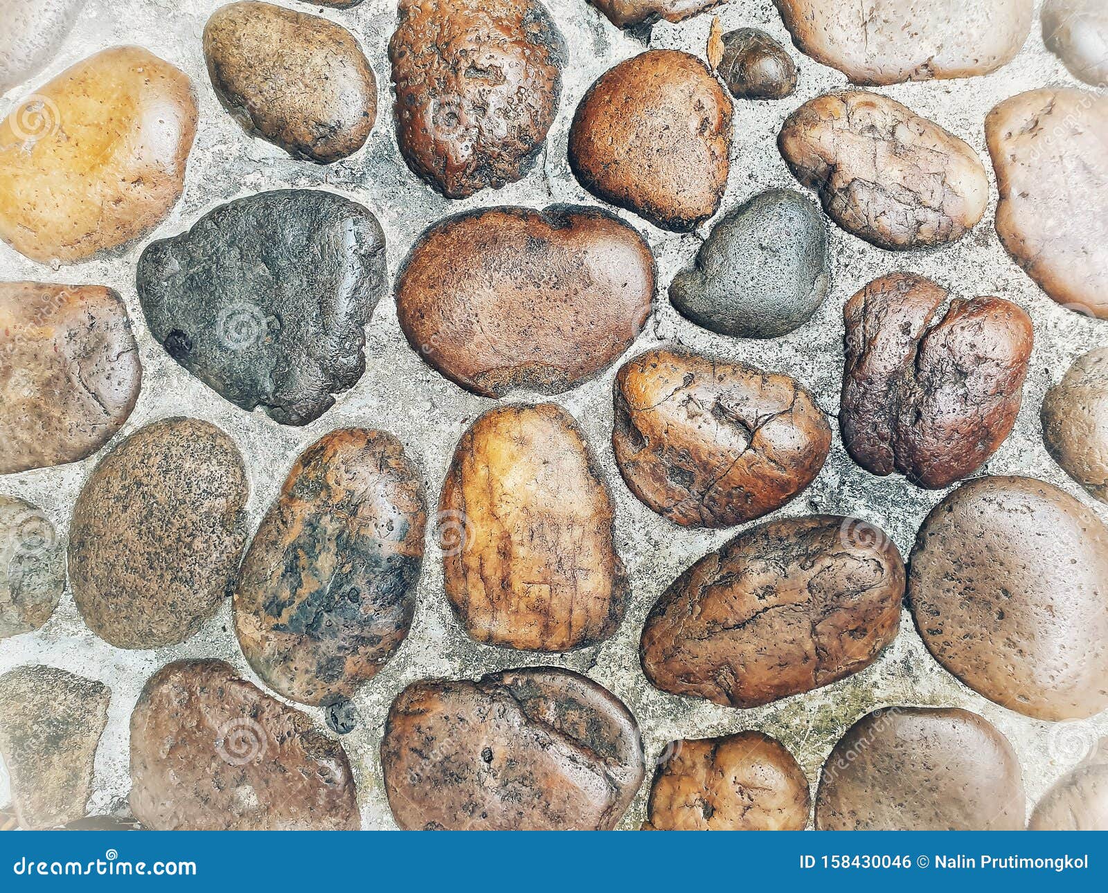 Design Stone Circular Wall and Cement. Stock Photo - Image of ...