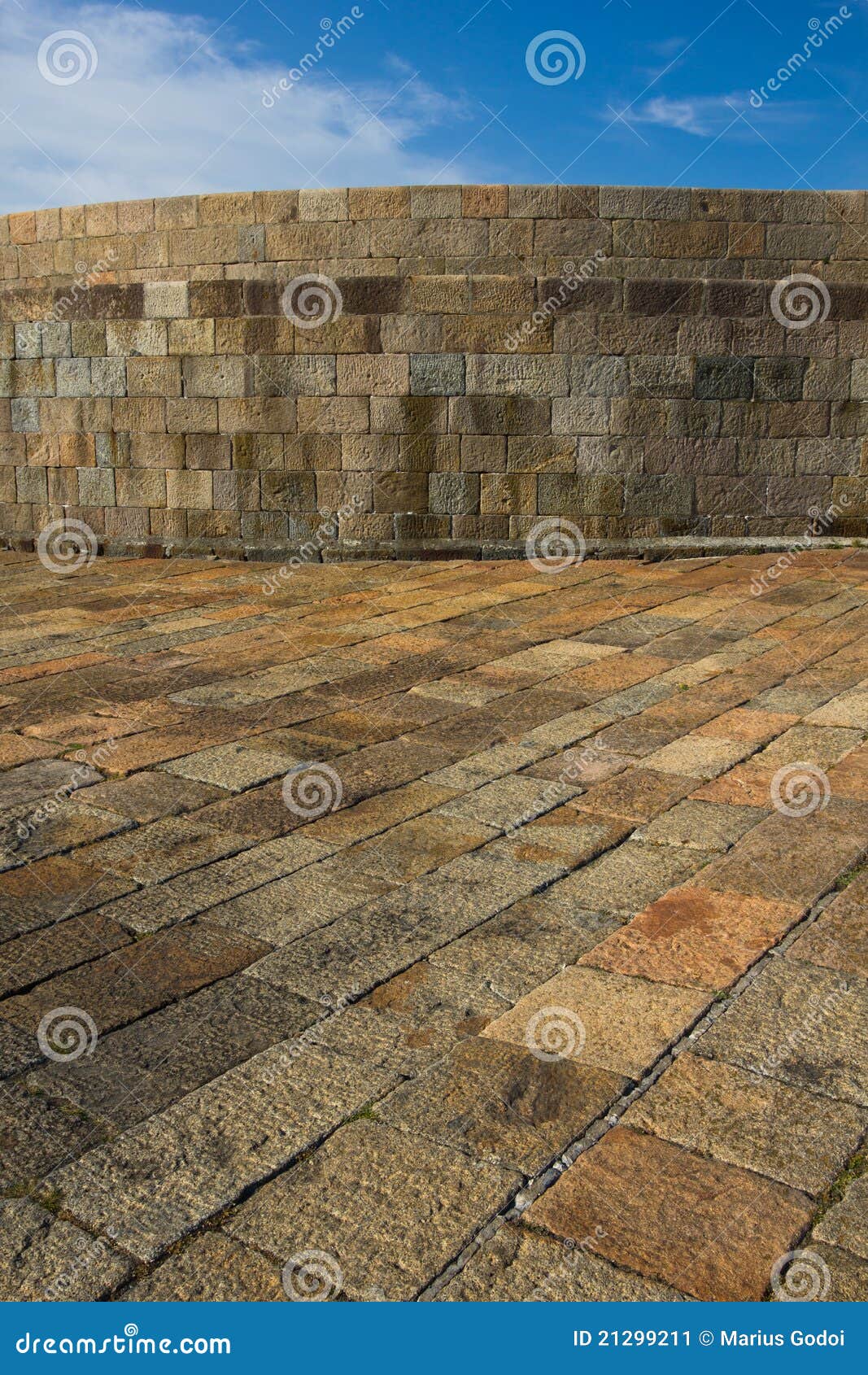 Stone wall and pavement stock image. Image of blue, presentation - 21299211