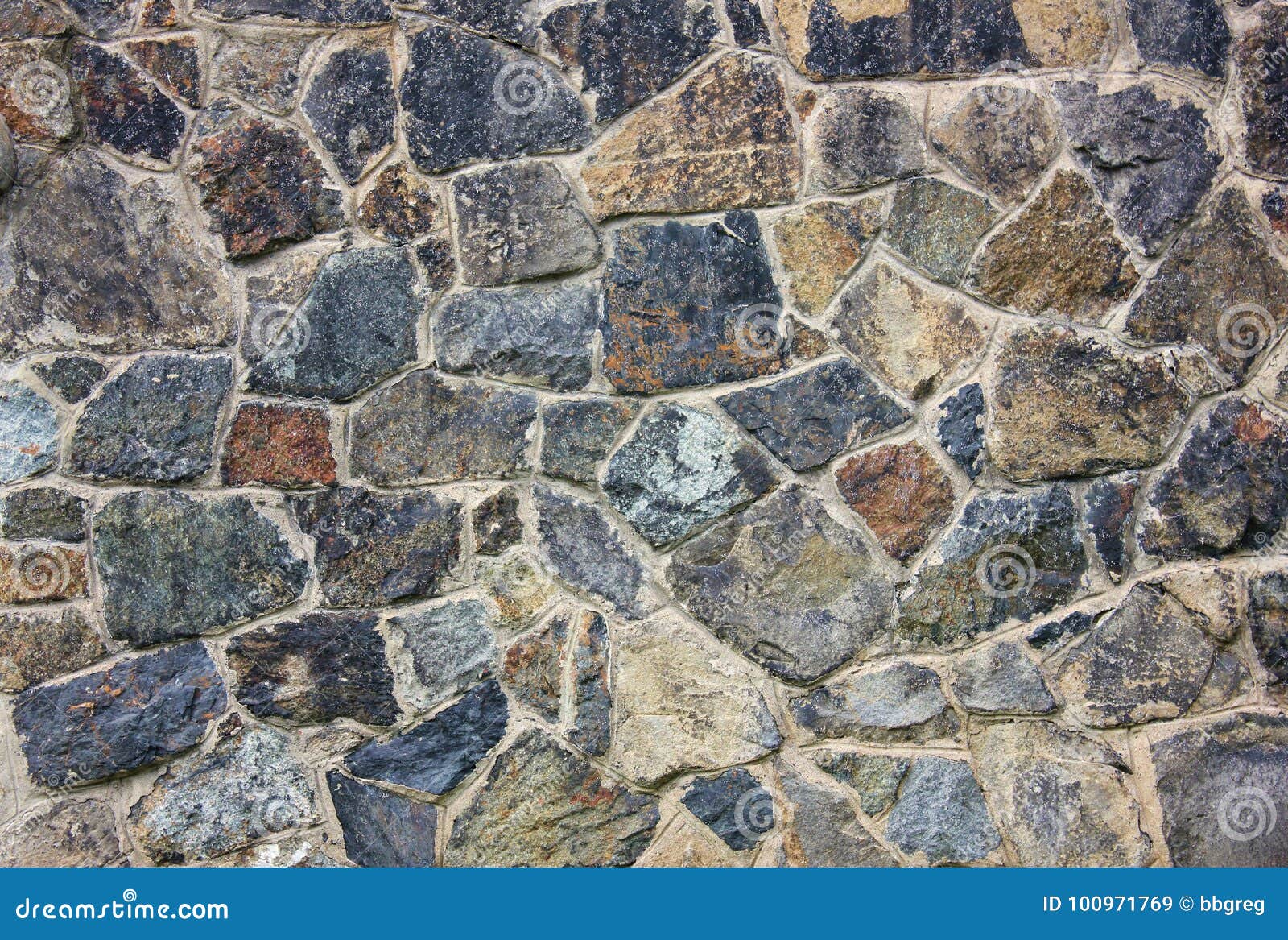 Stone Wall with Random Tiled Pattern. Background and Texture for Text ...