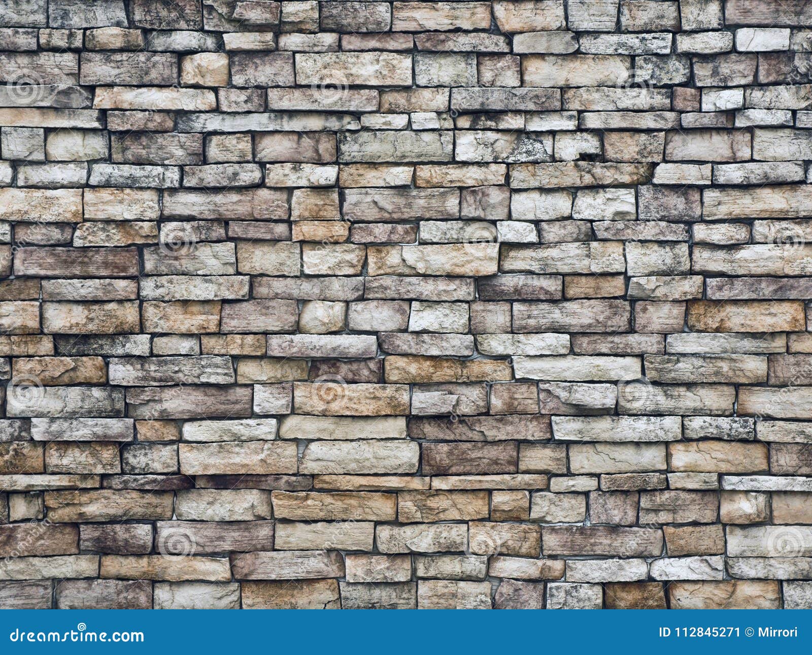 Stone Wall of Rough Rectangular Stones Light Beige Color, Abstract ...