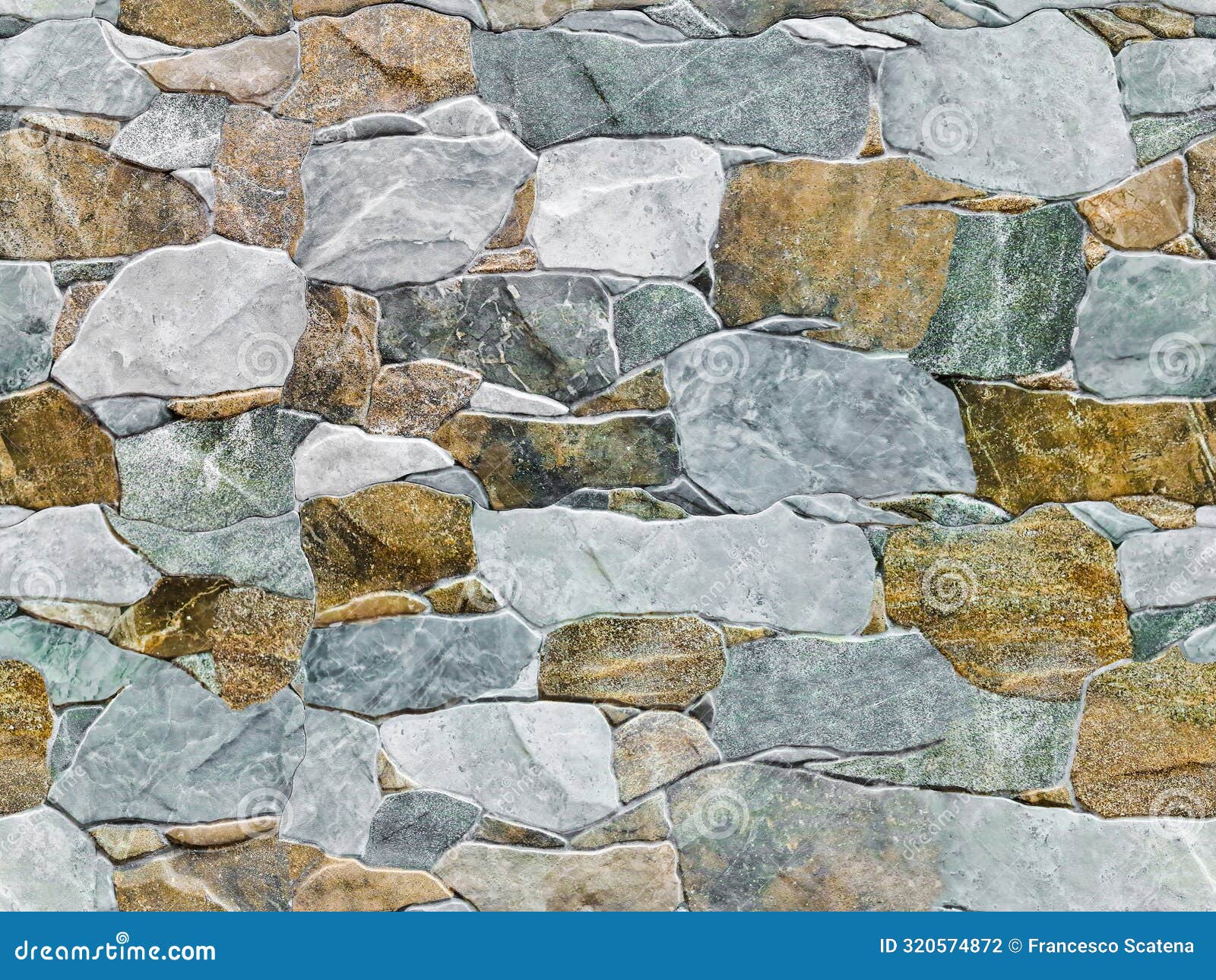 Stone Wall Seamless Pattern with Irregularly Shaped Stone Blocks ...