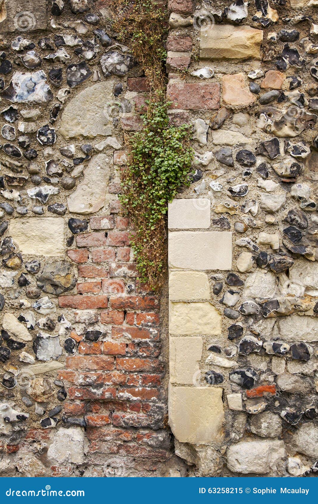 Stone wall section stock image. Image of gray, decor - 63258215