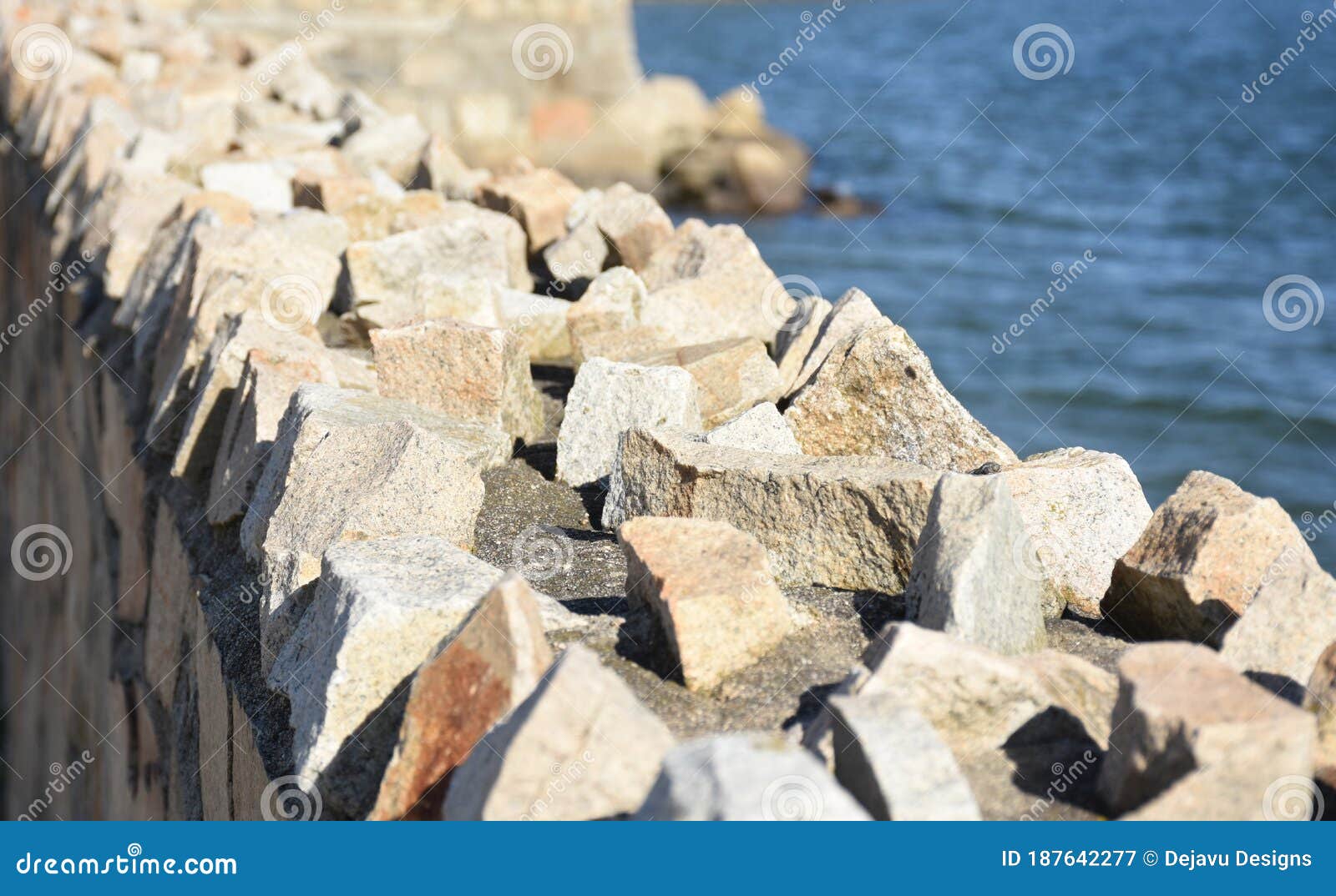 Stone Wall with Sharp Jagged Rocks Along the Edge Stock Image - Image ...