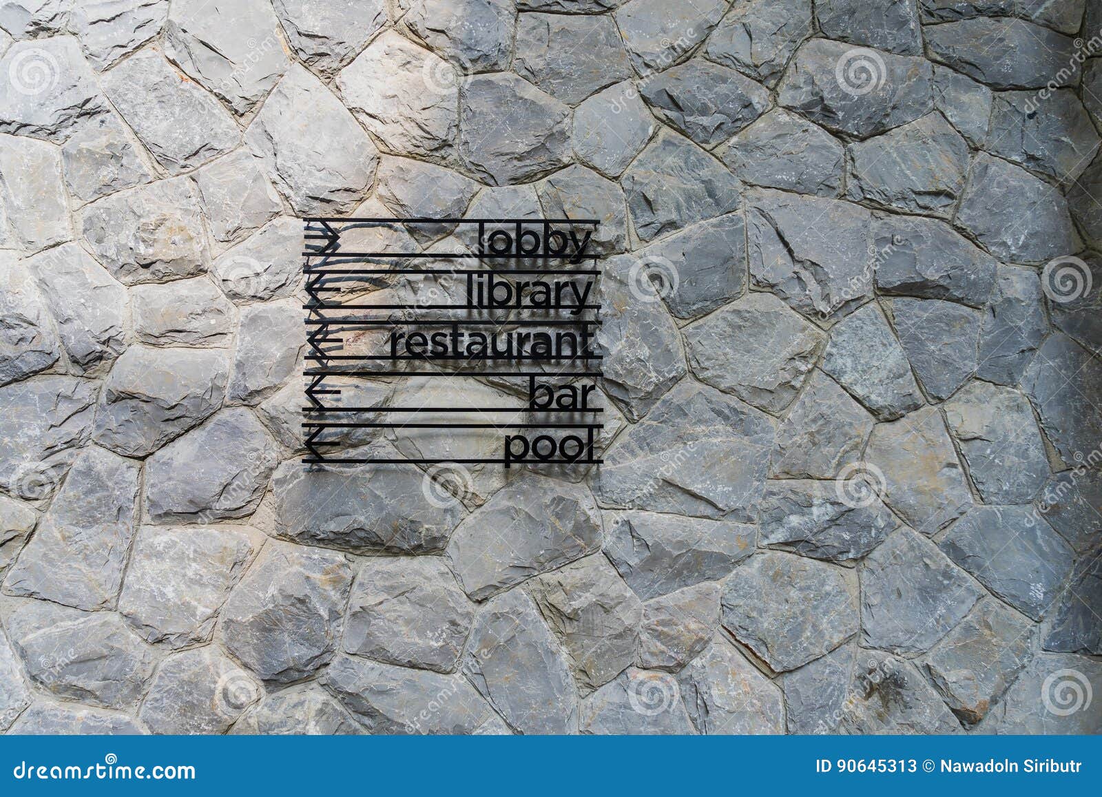 Stone wall with Sign board stock image. Image of close - 90645313