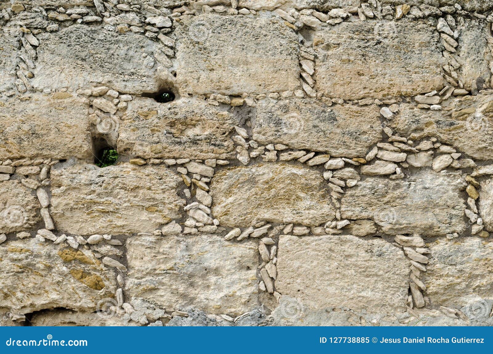 Stone Wall, Small Stones Forming Square Bricks. Stock Image - Image of ...