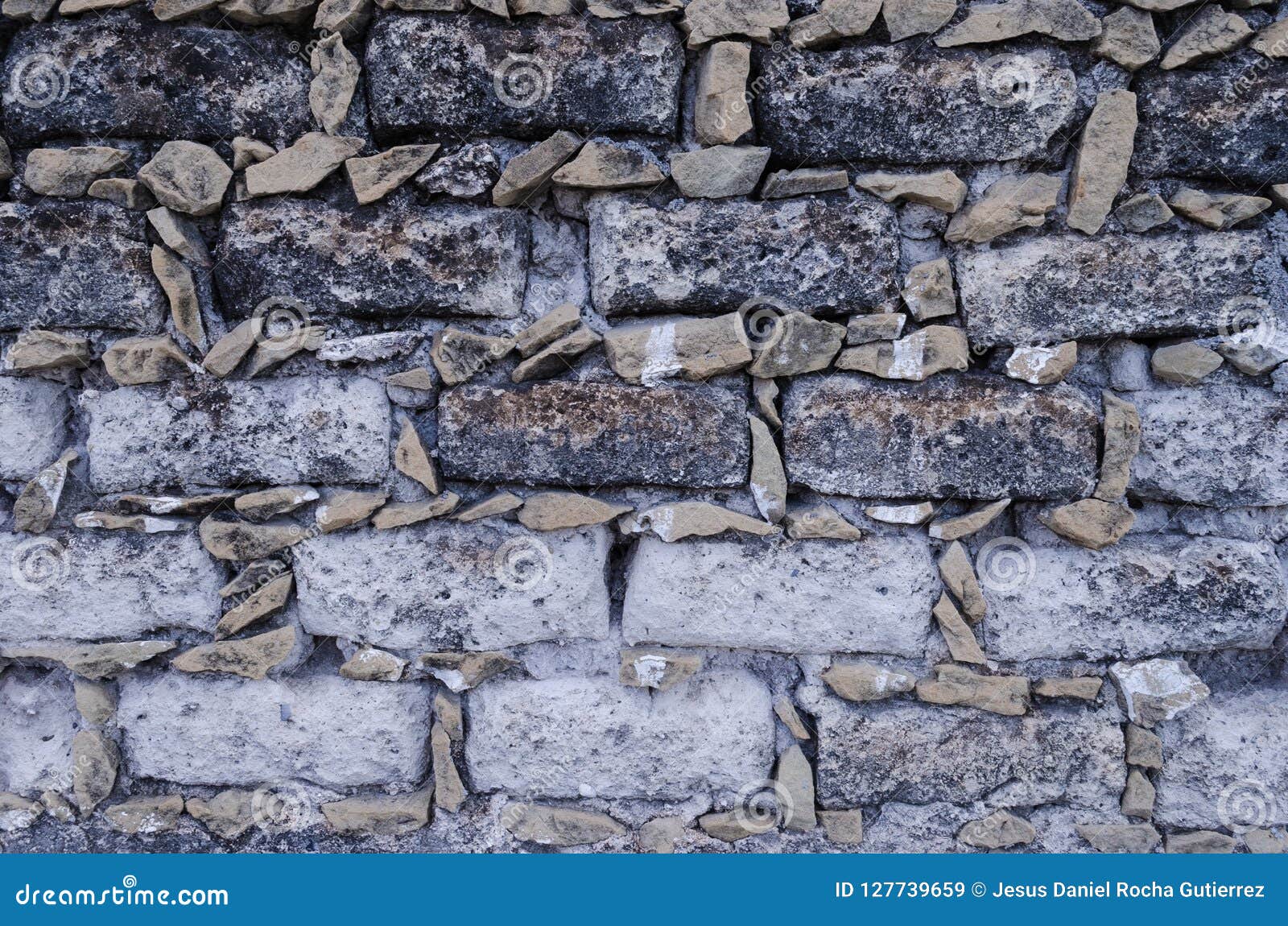 Stone Wall, Small Stones Forming Square Bricks. Stock Image - Image of ...