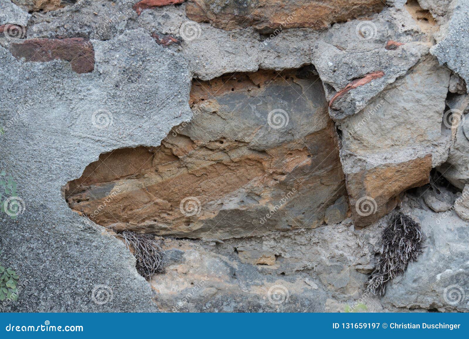 A Stone Wall with Some Defects Stock Image - Image of material ...