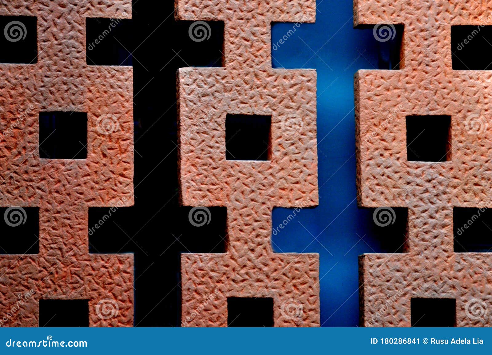 Stone Wall with Square Boxes, Abstract Background Stock Image - Image ...