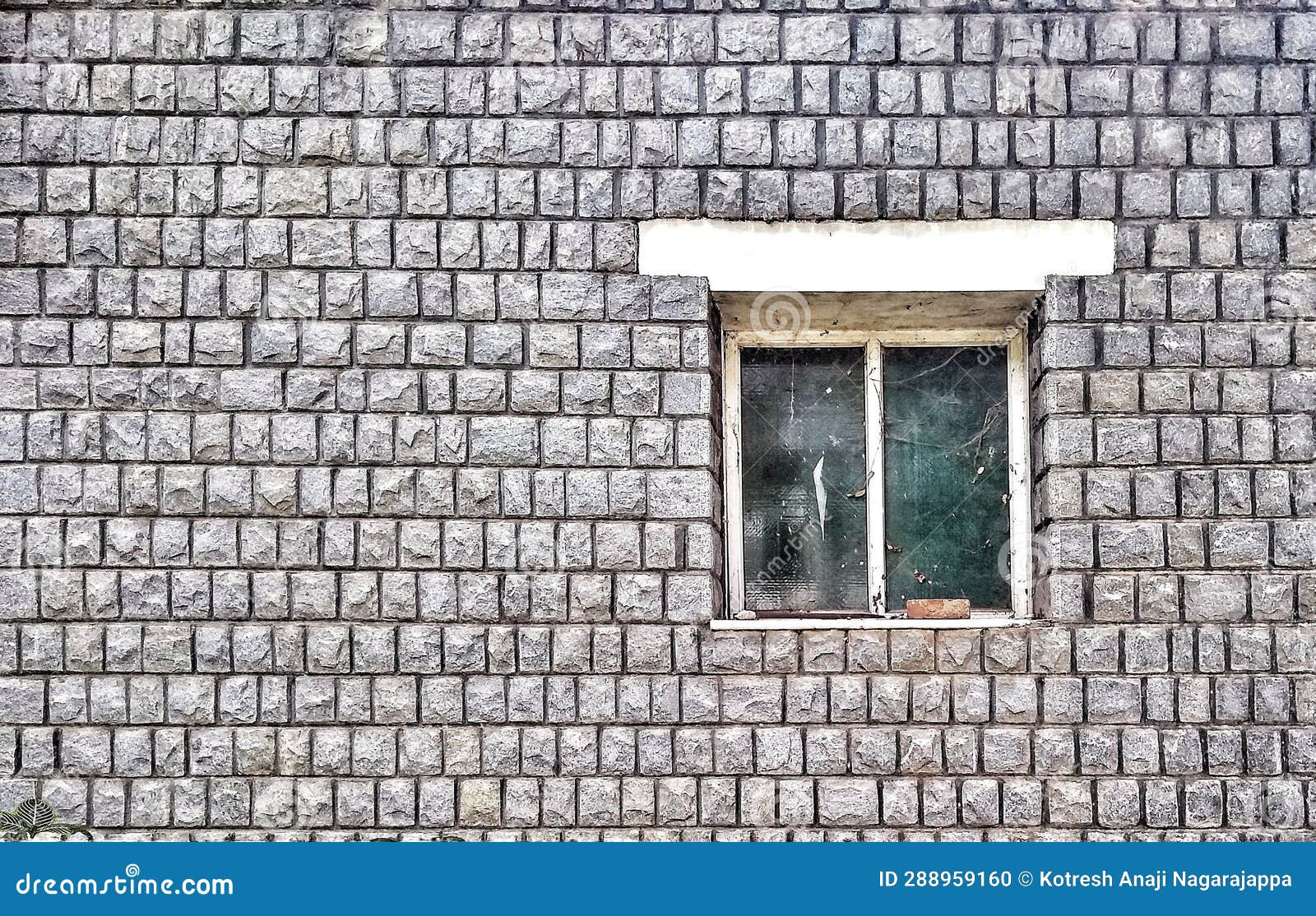 Stone Wall Square Pattern Abstract Design with Window Stock Photo ...