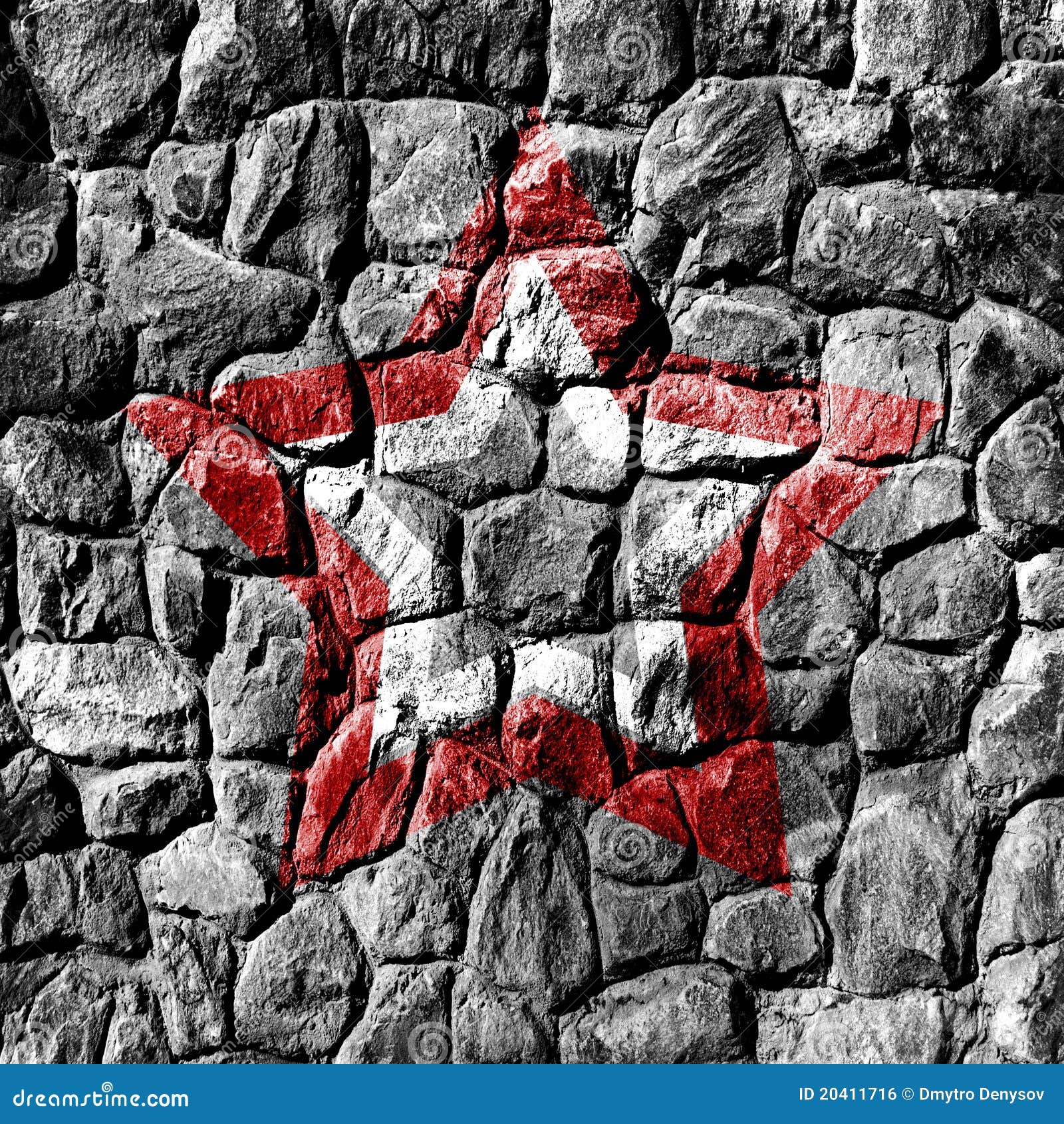 Stone wall with star stock photo. Image of ragged, splatter - 20411716