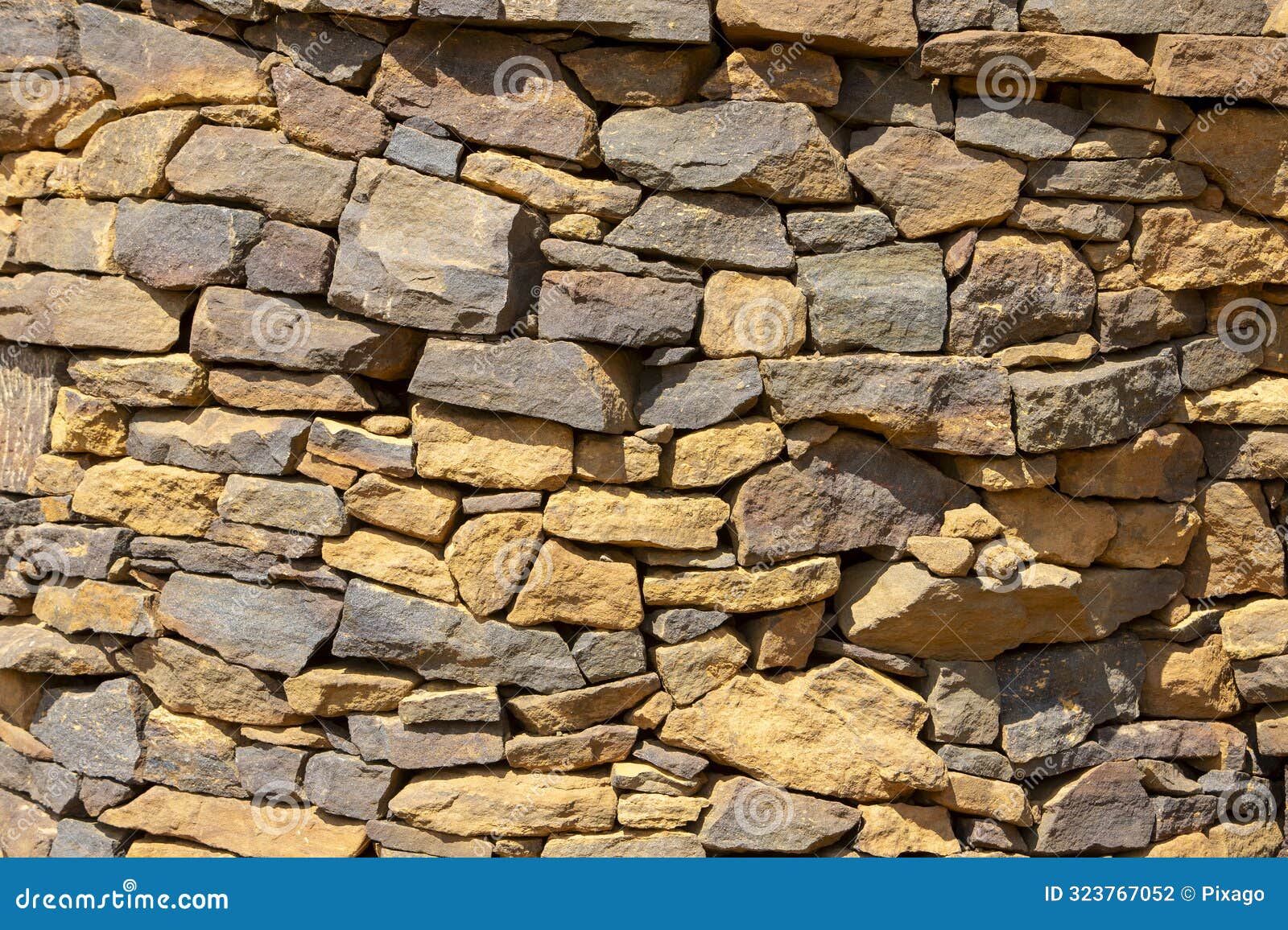 Stone Wall Texture Background - Gray Stone Cladding with Stones of ...