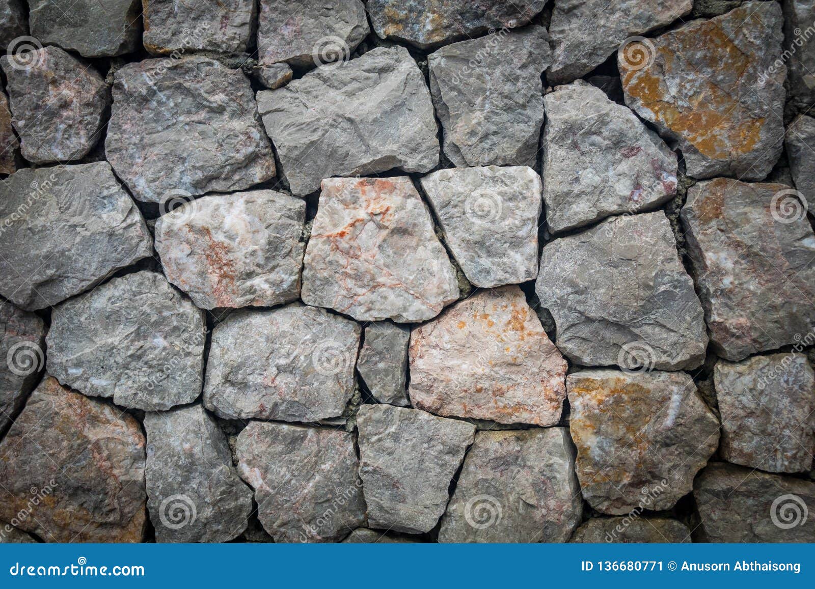 Stone Slate Wall Concrete Grout Stock Image - Image of garden, design ...