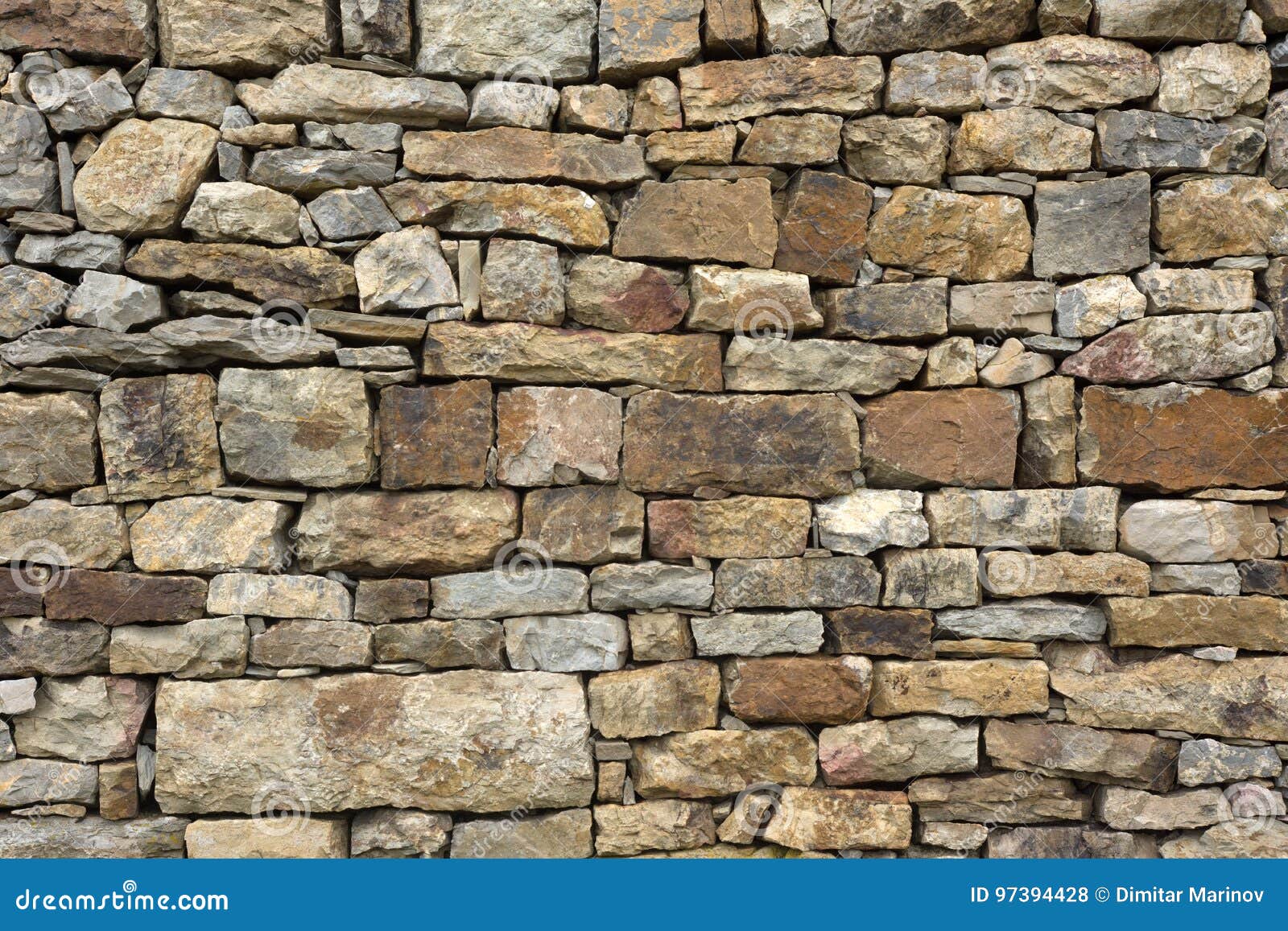 Stone Wall Cladding Made Of Horizontal Gray Brown And