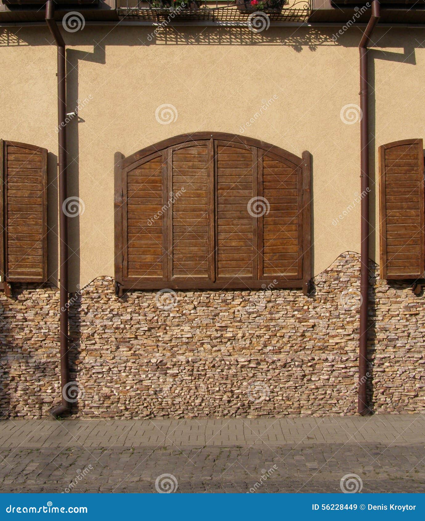 Stone wall 2. stock image. Image of window, frame, yellow - 56228449