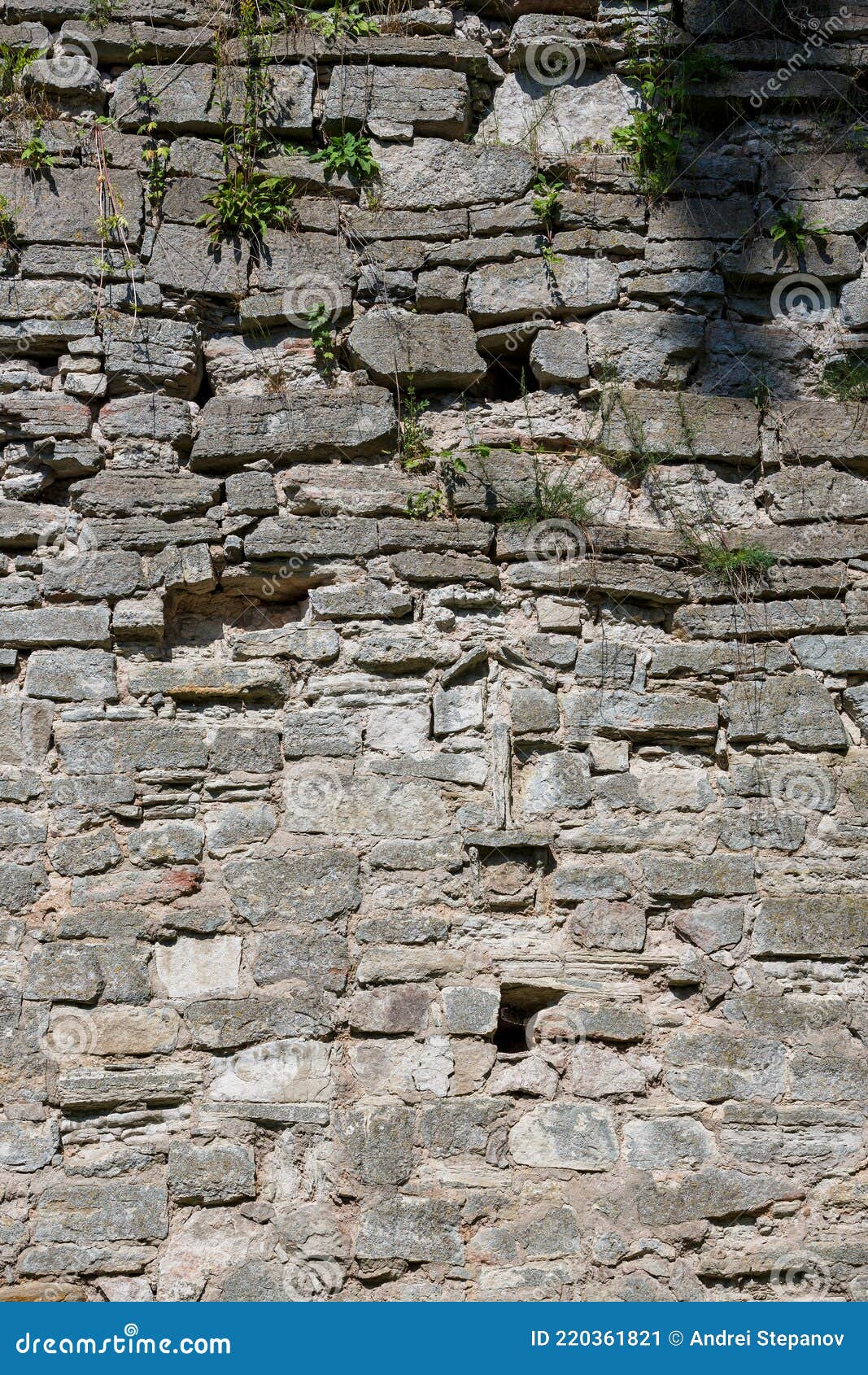 Stone Wall Texture. Weathered Surface of the Ancient Fortress Wall ...