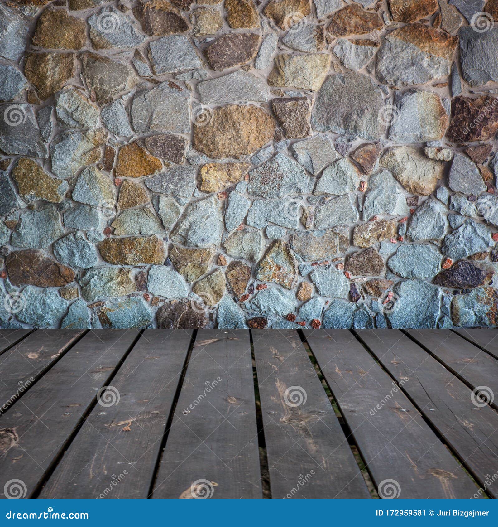 Stone Wall and Timber Floor Stock Image - Image of backgrounds, stained ...