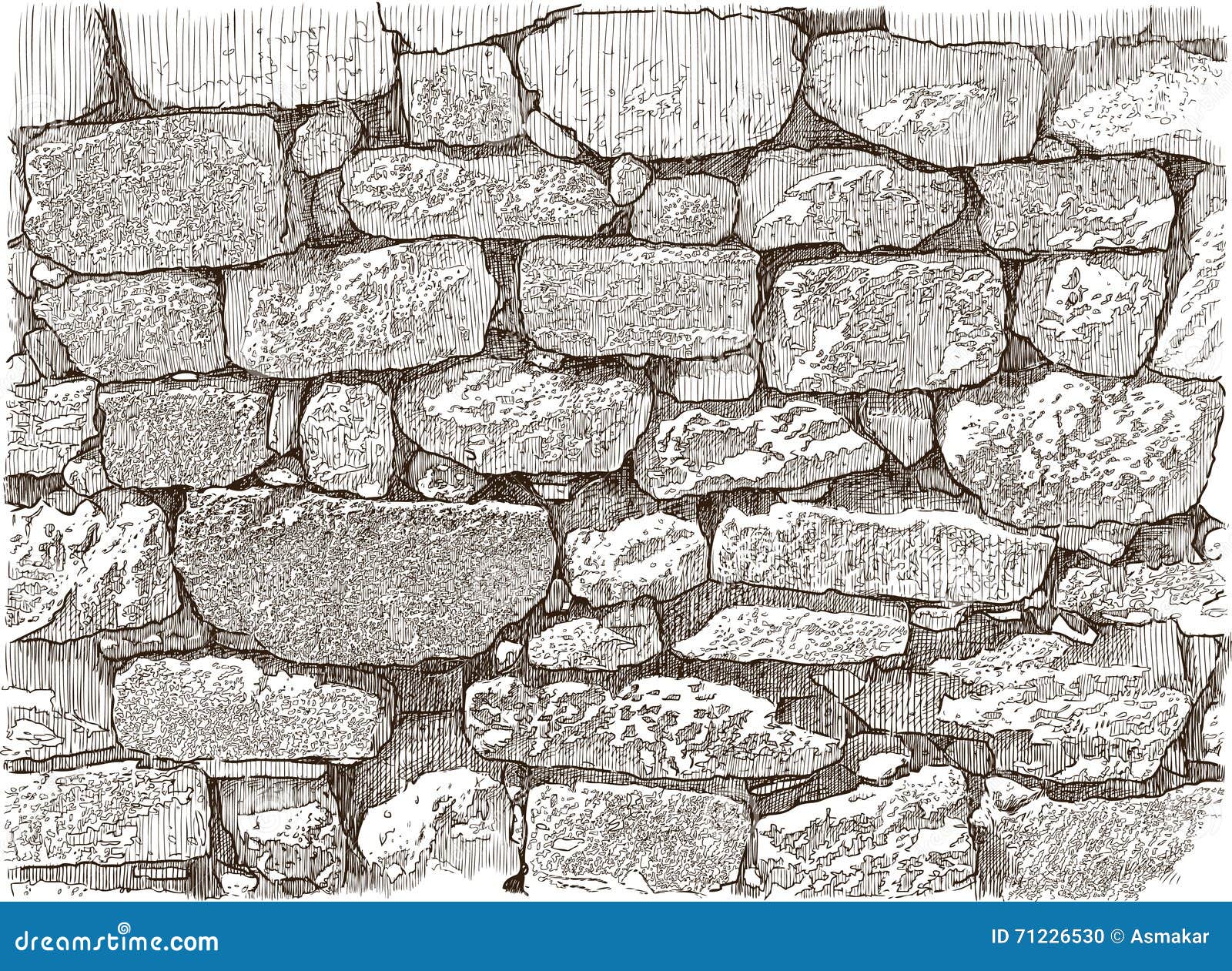 Stone wall stock vector. Illustration of construction - 71226530