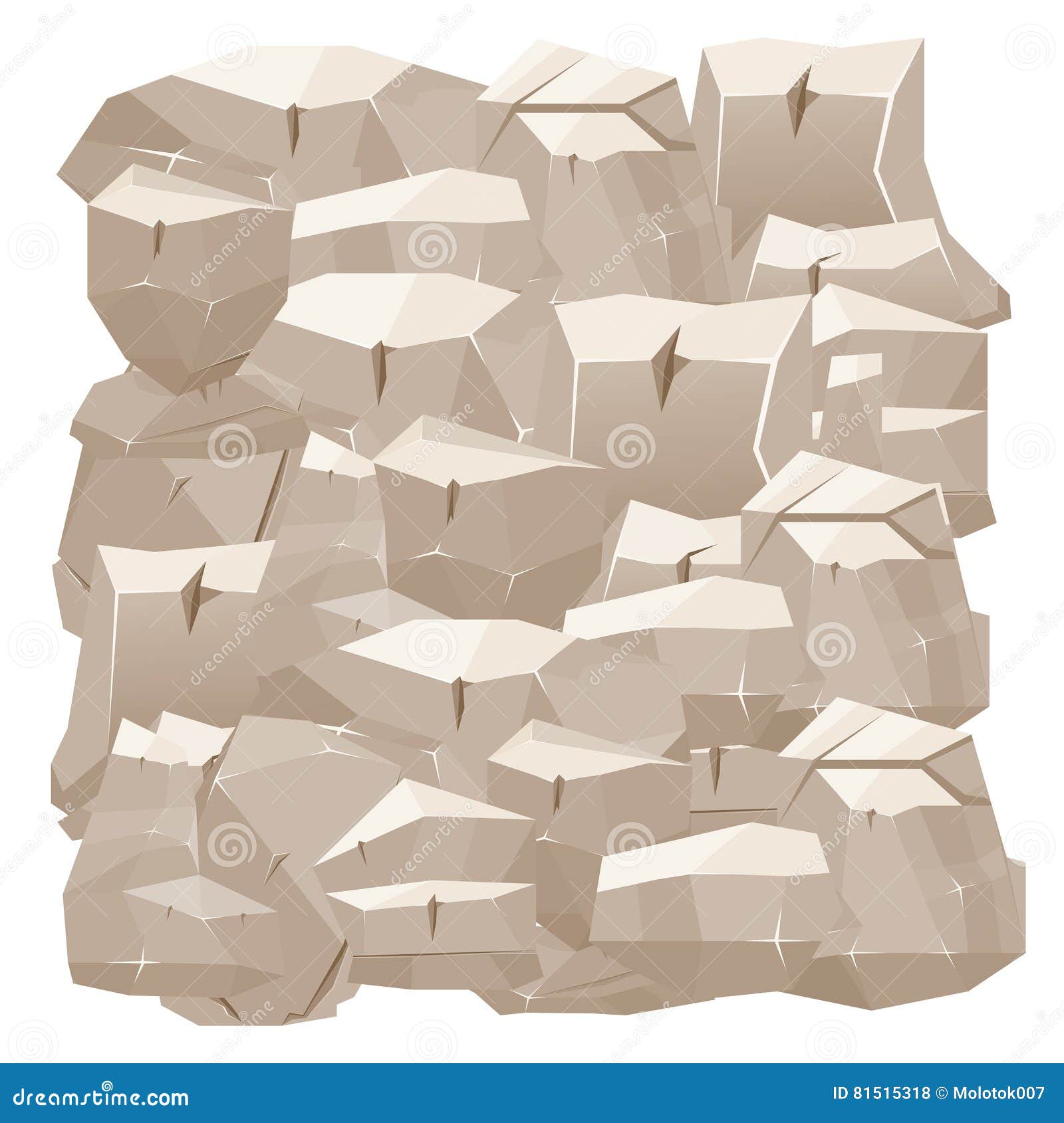 Stone Wall. Vector Illustration. Stock Vector - Illustration of fossil ...