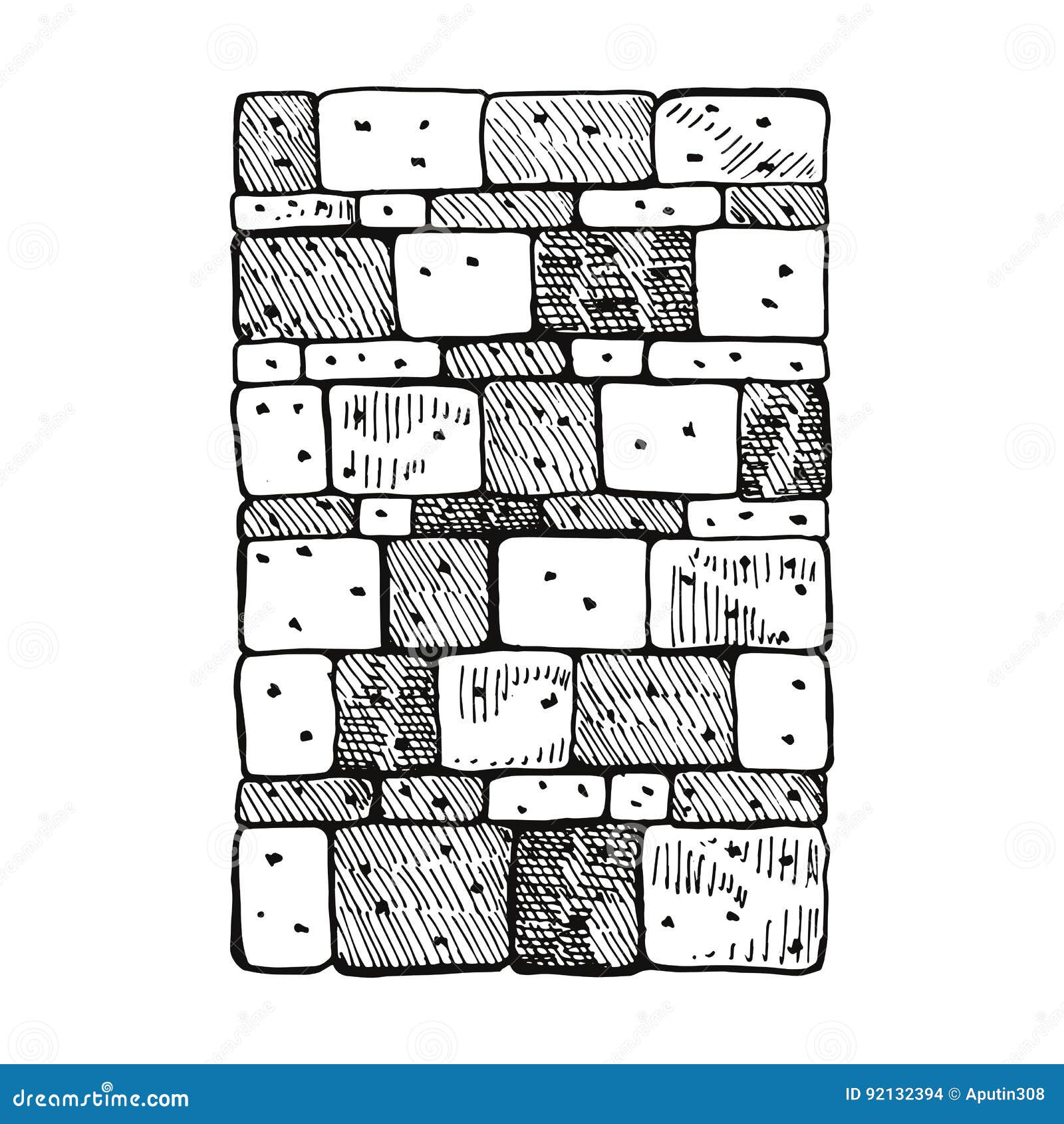 Stone wall vector isolated stock vector. Illustration of black - 92132394