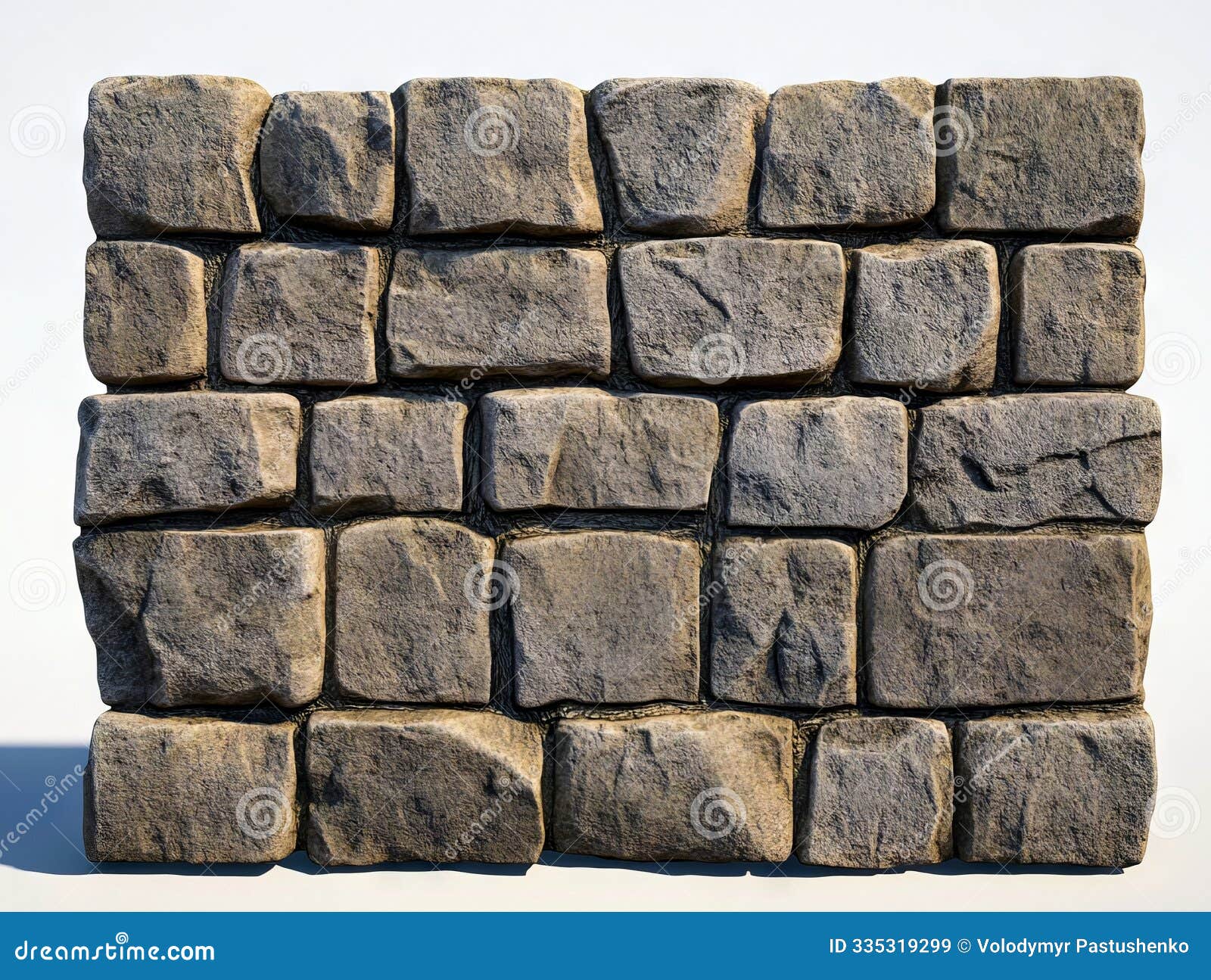 A Stone Wall with a White Background Stock Illustration - Illustration ...