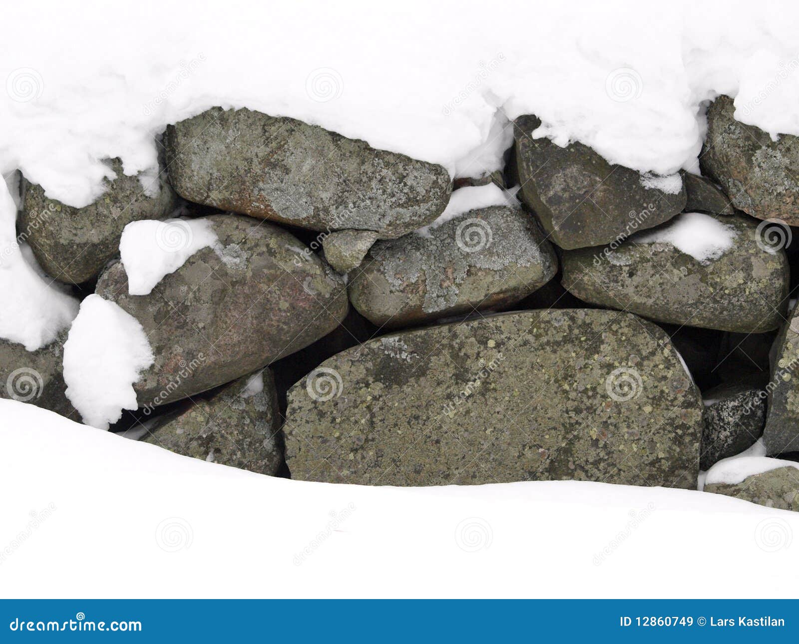 Stone Wall in Winter stock image. Image of seasonal, christmas - 12860749