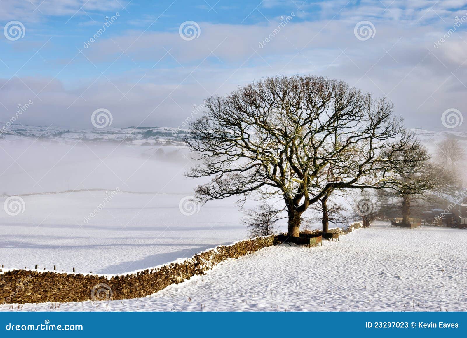 Stone Wall in Winter Snow stock image. Image of hills - 23297023