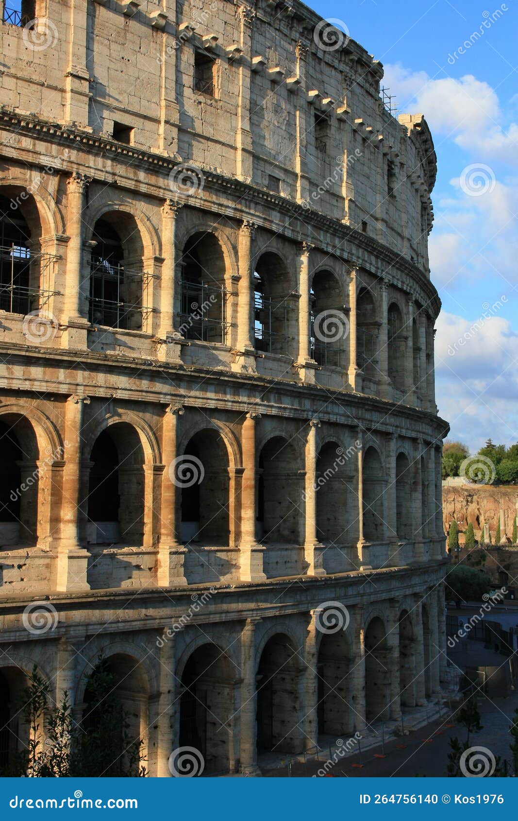Stone Walls of the Ancient Colosseum in Rome Stock Photo - Image of ...