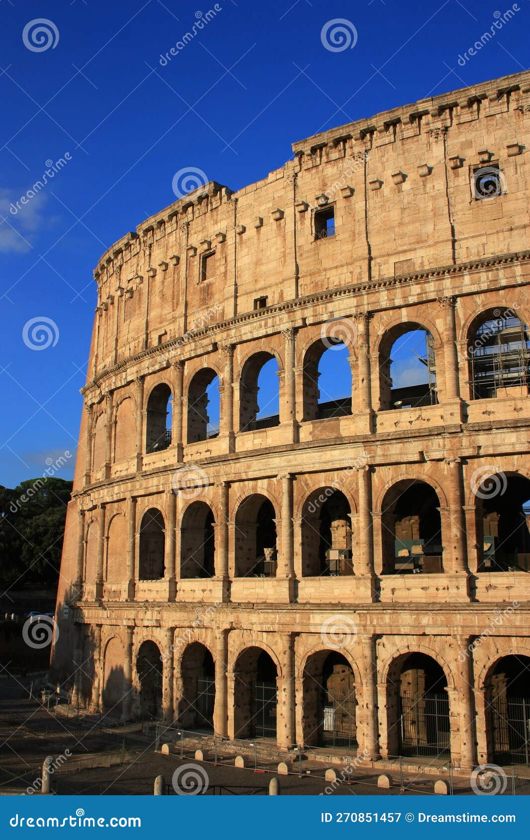 Stone Walls of the Ancient Colosseum in Rome Stock Illustration ...