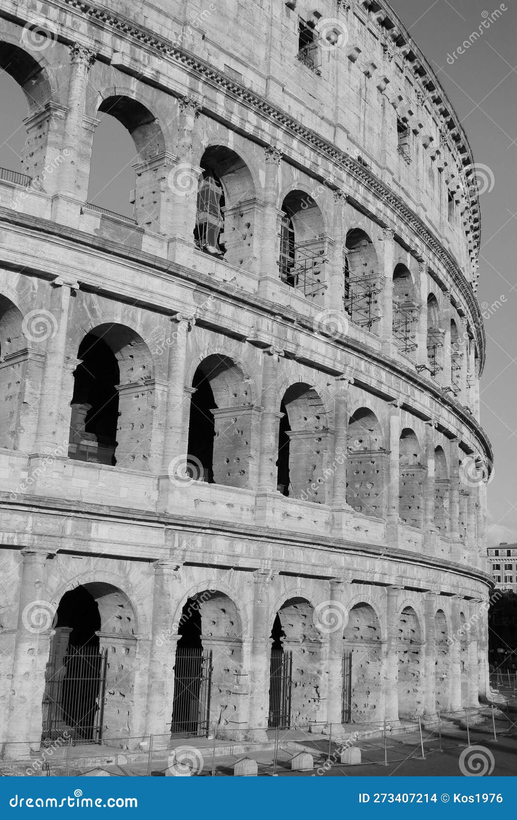 Stone Walls of the Ancient Colosseum in Rome Stock Illustration ...