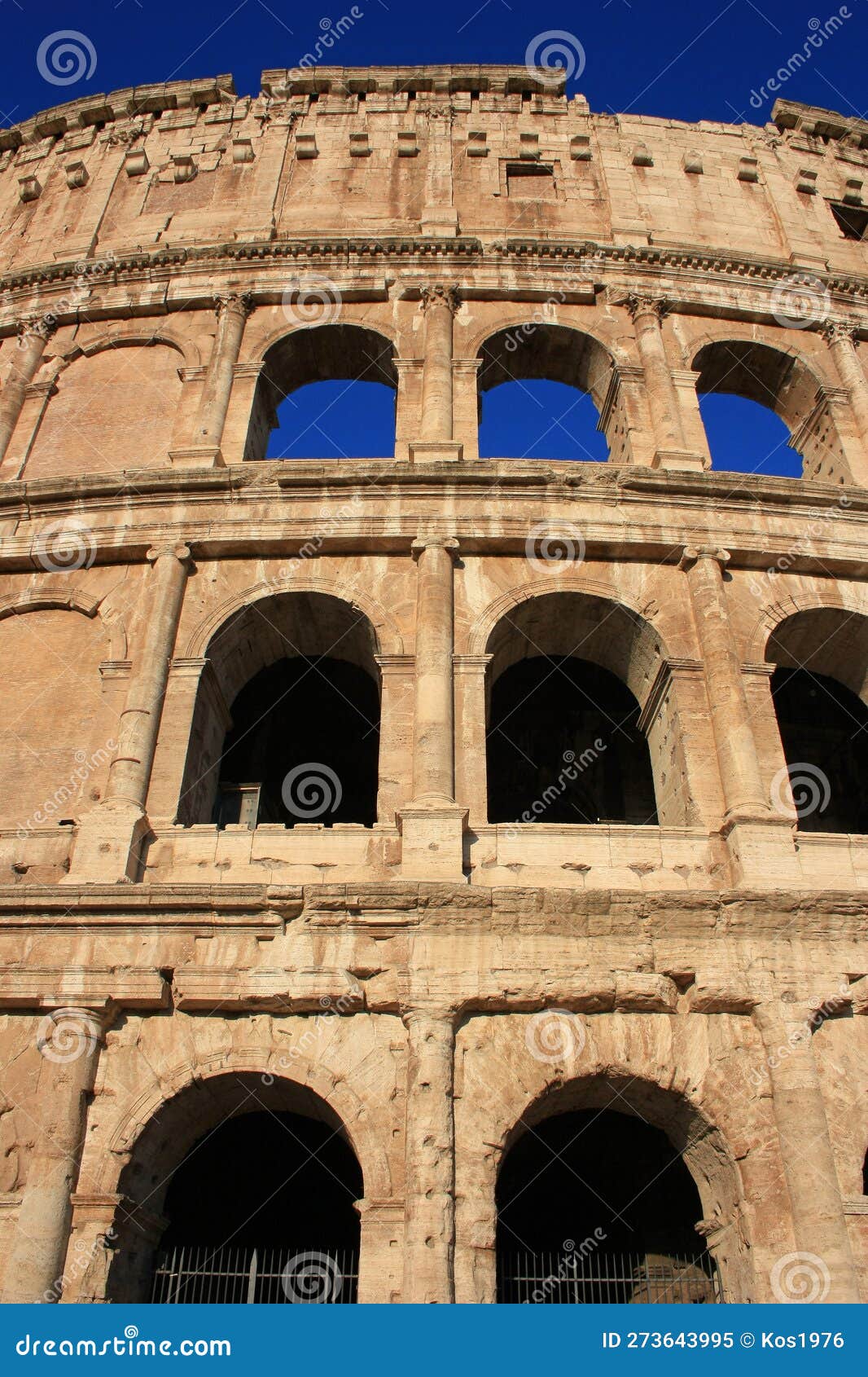 Stone Walls of the Ancient Colosseum in Rome Stock Illustration ...