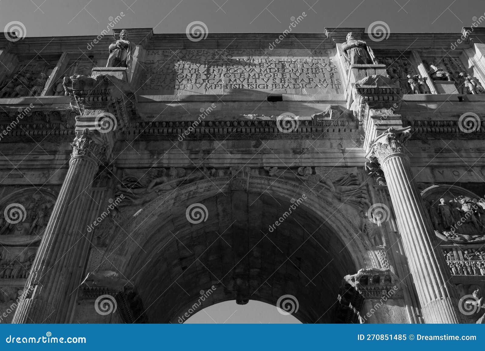 Stone Ancient Gate of Constantine in Rome Stock Illustration ...