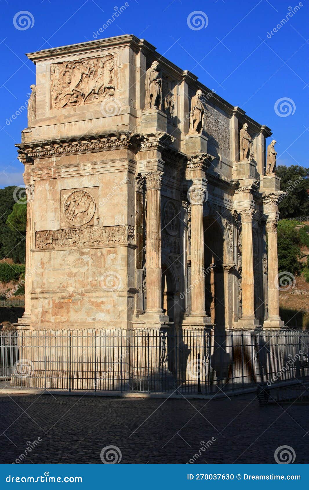 Stone Triumphal Gate of Constantine in Rome Stock Photo - Image of ...