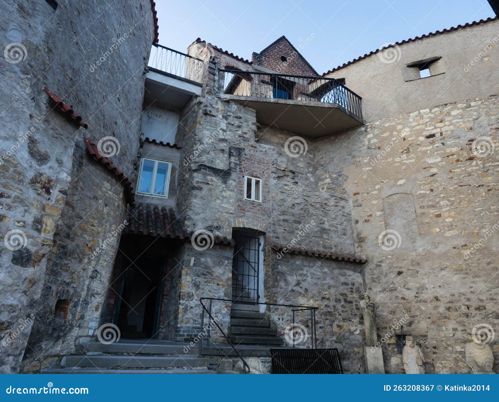 Stone Walls and Fortifications of Prague Castle Stock Image - Image of ...