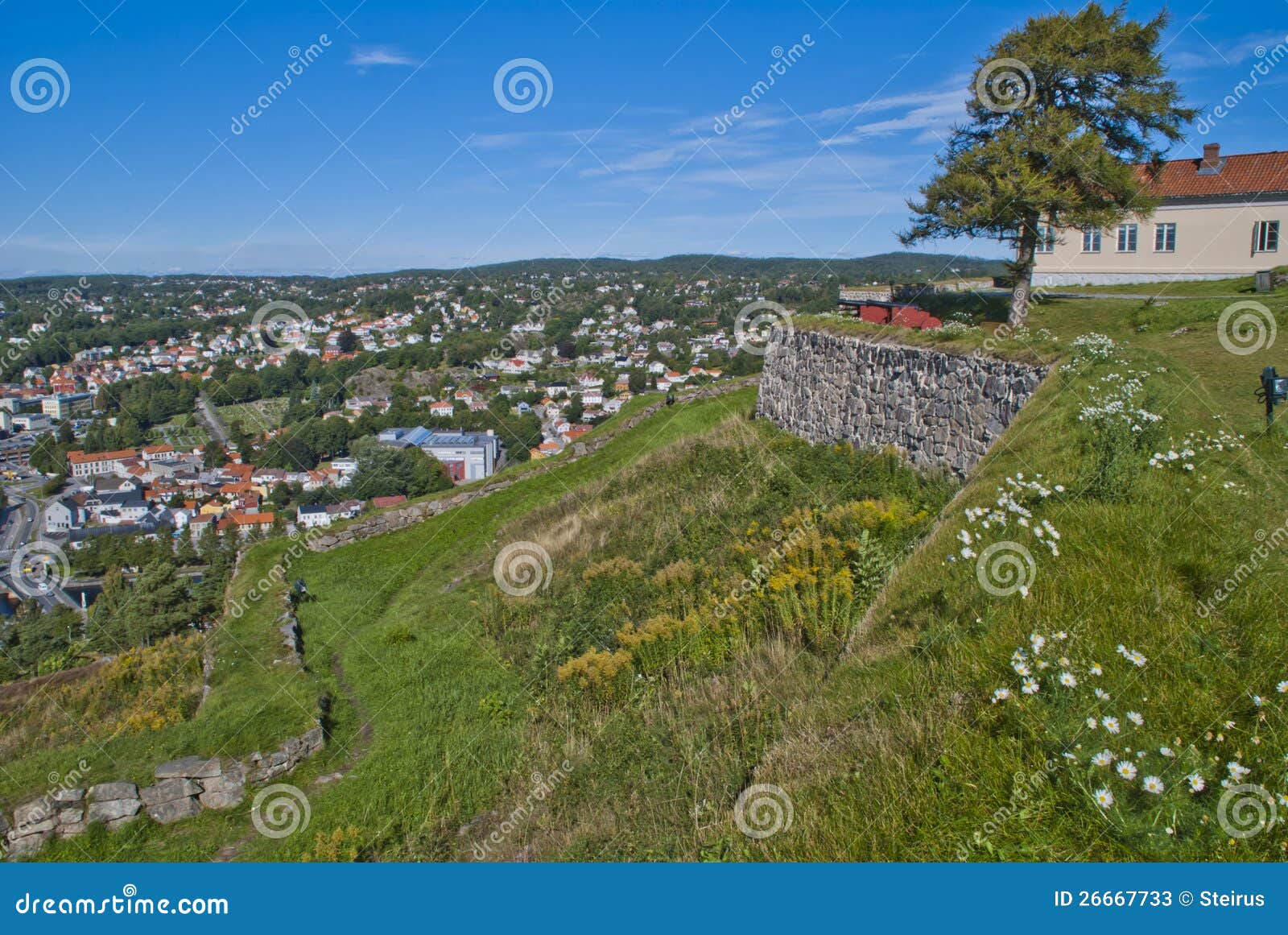 Stone Walls at Fredriksten Fortress Stock Image - Image of history ...