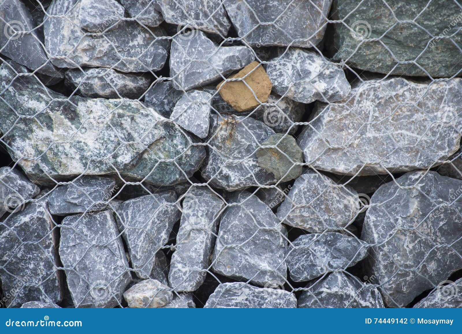 Stone Walls in Net Prevent Landslides Stock Photo - Image of design ...