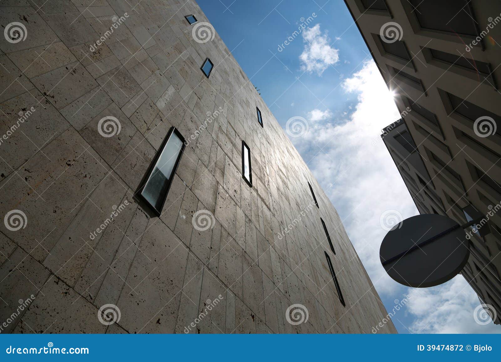 Stone Walls with Sky Above and Sun Rays Stock Photo - Image of window ...